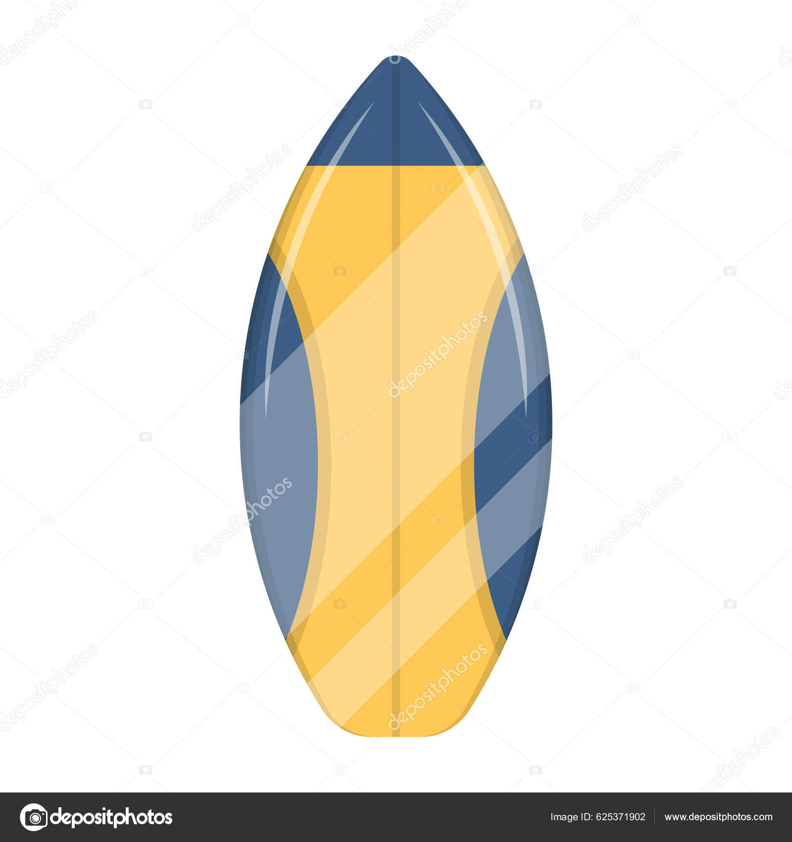Ilustración Vectorial Tabla Surf Sobre Fondo Blanco Vector de Stock de ...