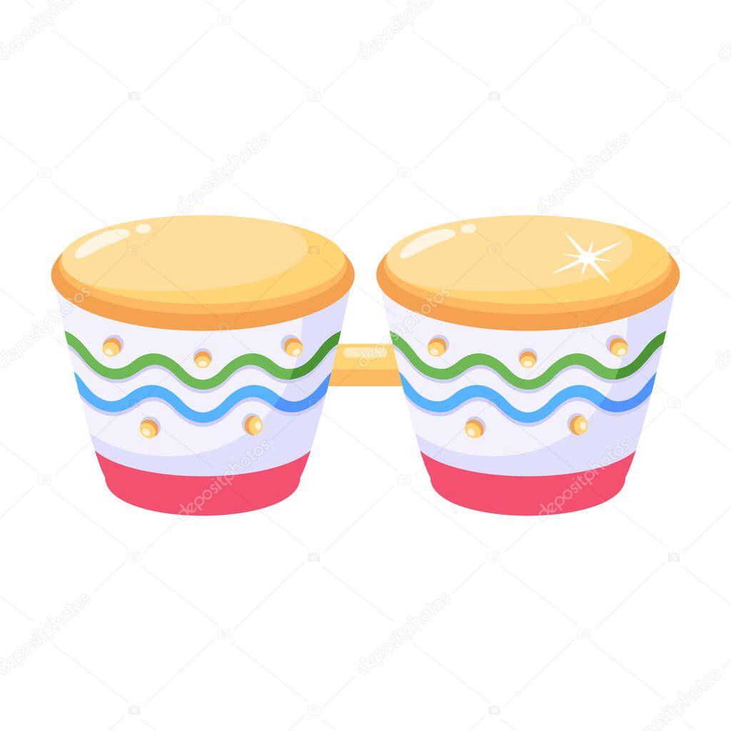 vector ilustración de un tambor colorido de dibujos animados 2023