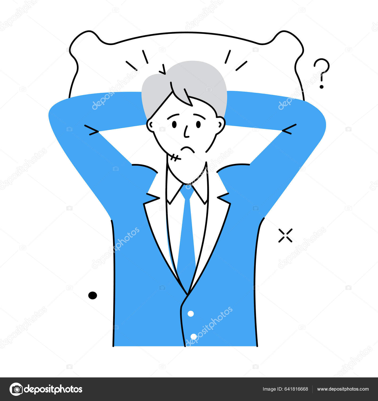Troubled Man Vector Illustration Stock Vector by ©vectorsmarket 641816668