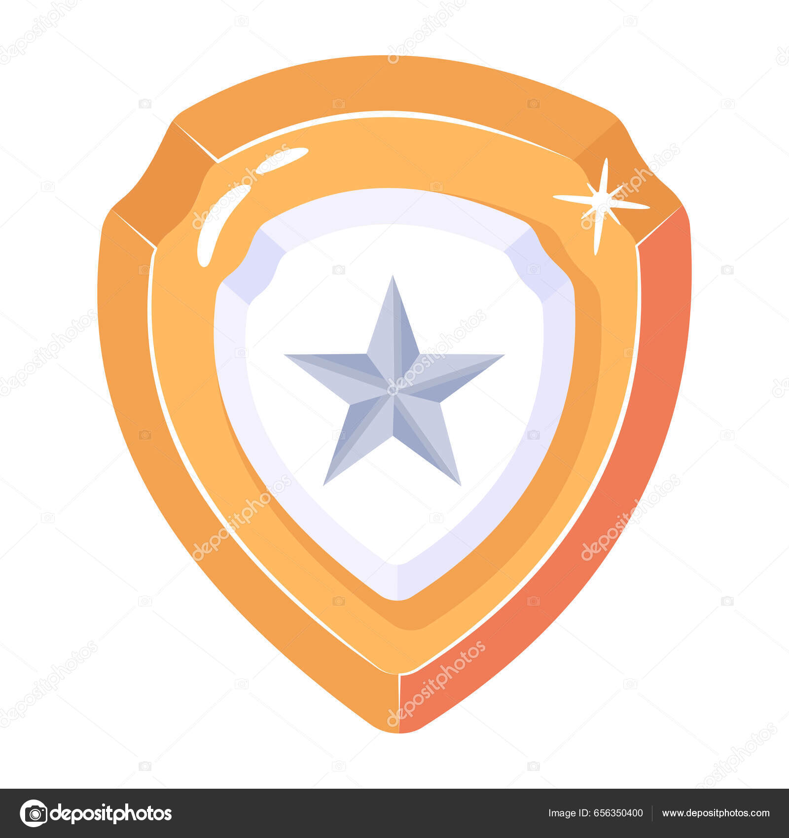 Shield Icon Cartoon Style Isolated White Background Stock Vector by ...