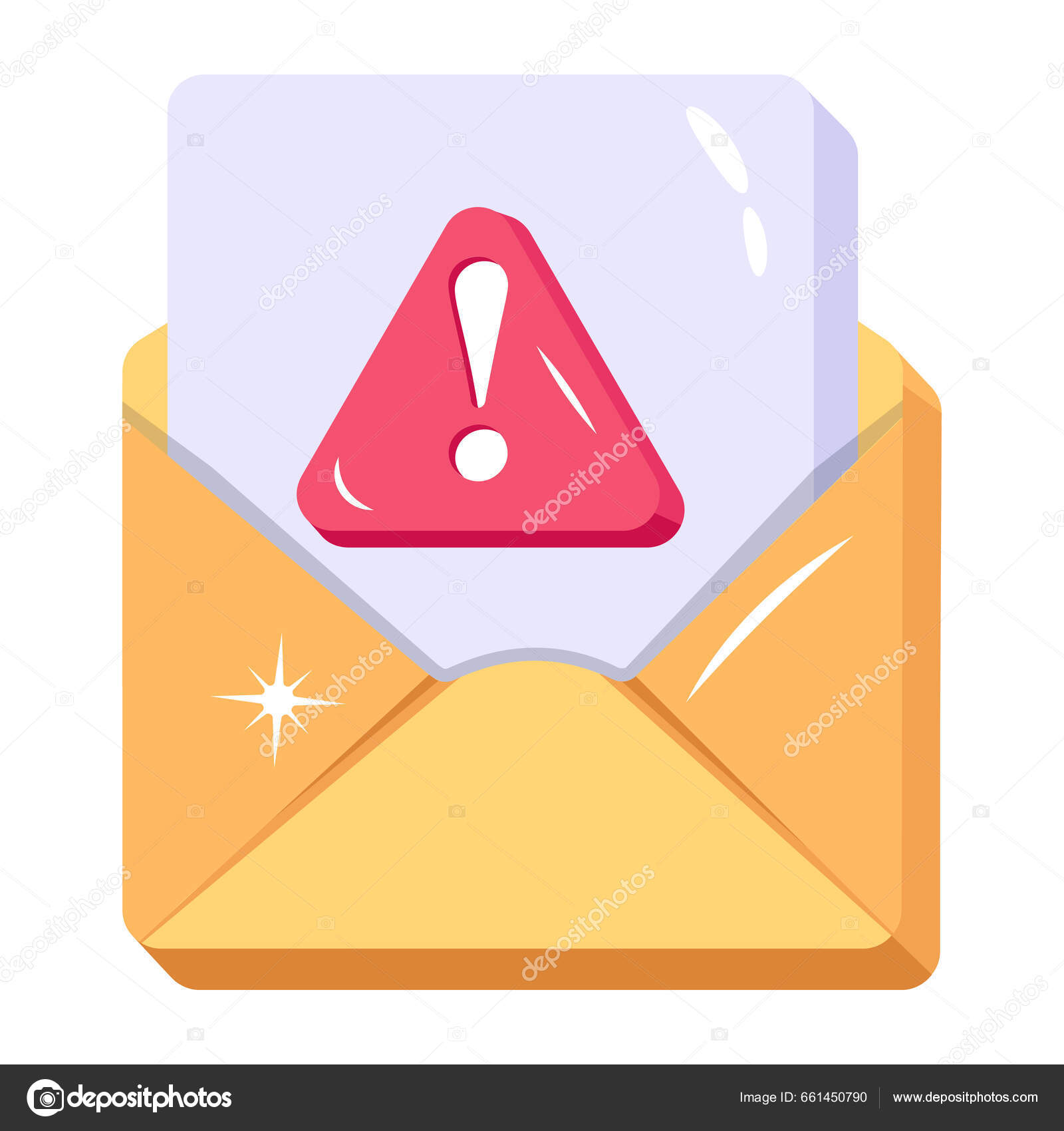 Spam Email Icon Vector Illustration Isolated White Background Stock ...