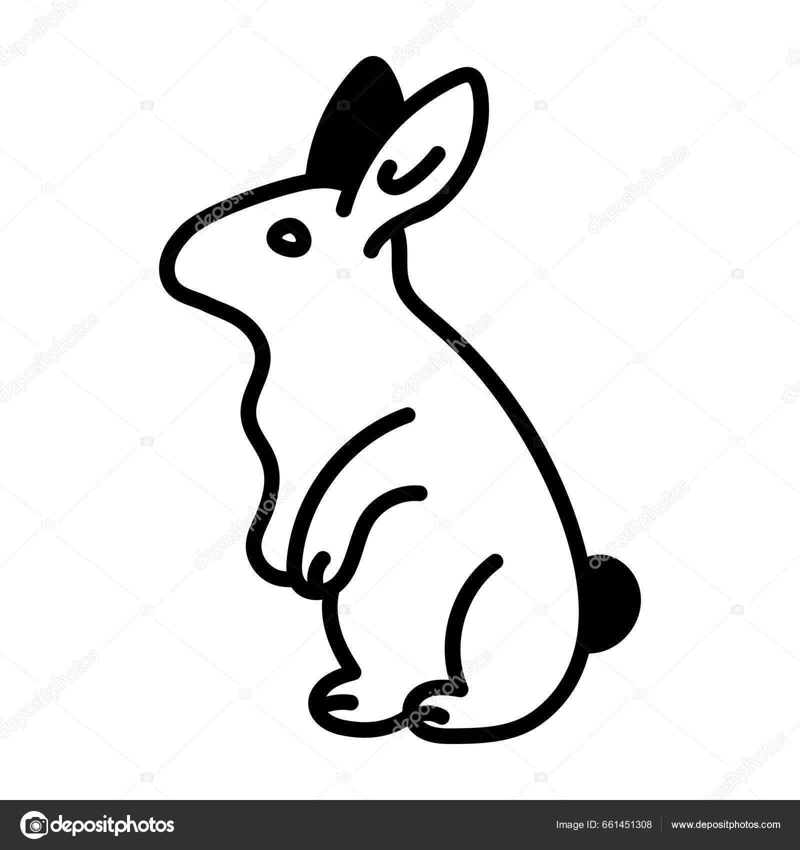 Line Drawing Cartoon Rabbit Stock Vector by ©vectorsmarket 661451308