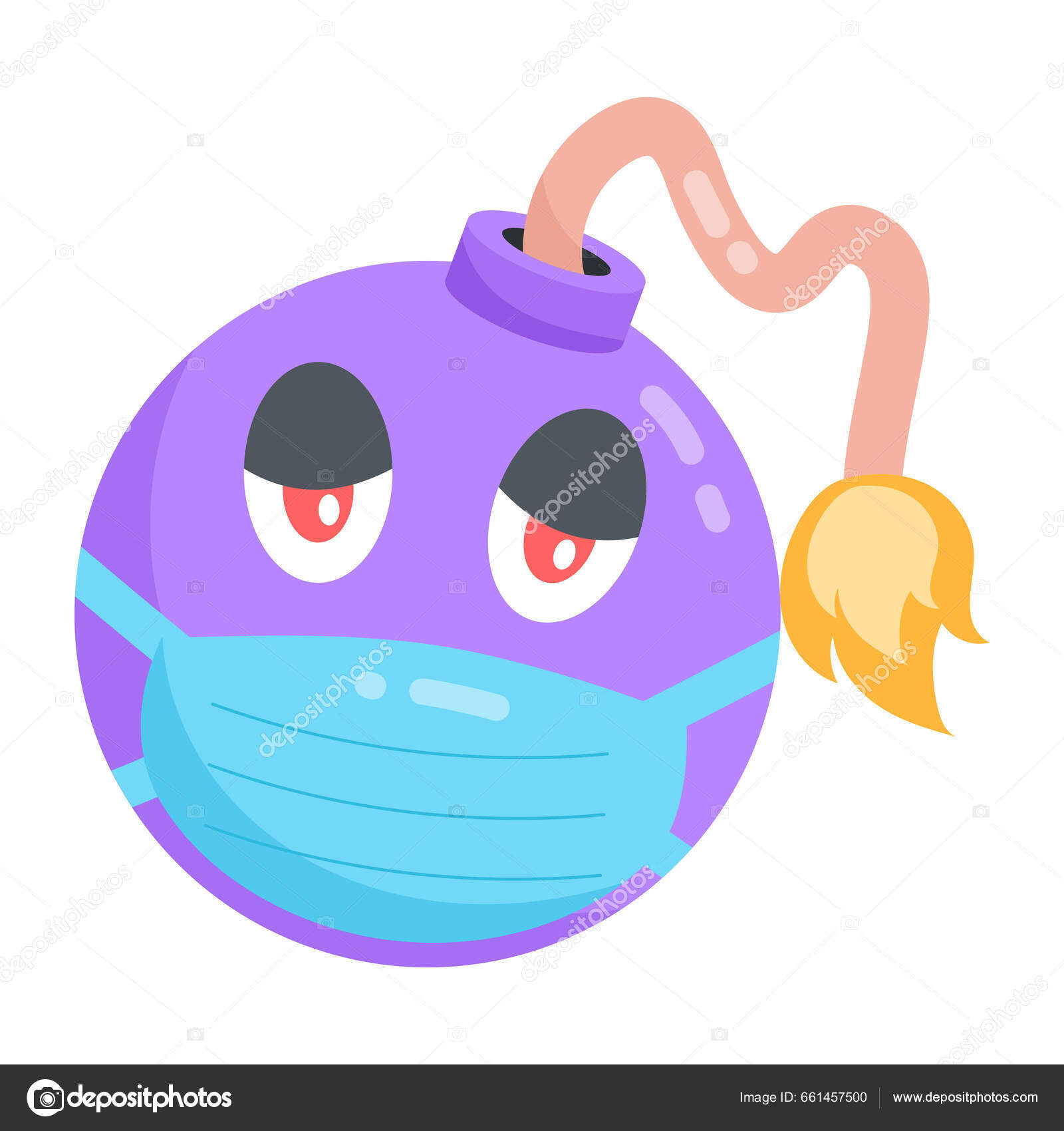 Bonito Cartoon Bomba Isolado Fundo Branco Vetor de ©vectorsmarket 661457500