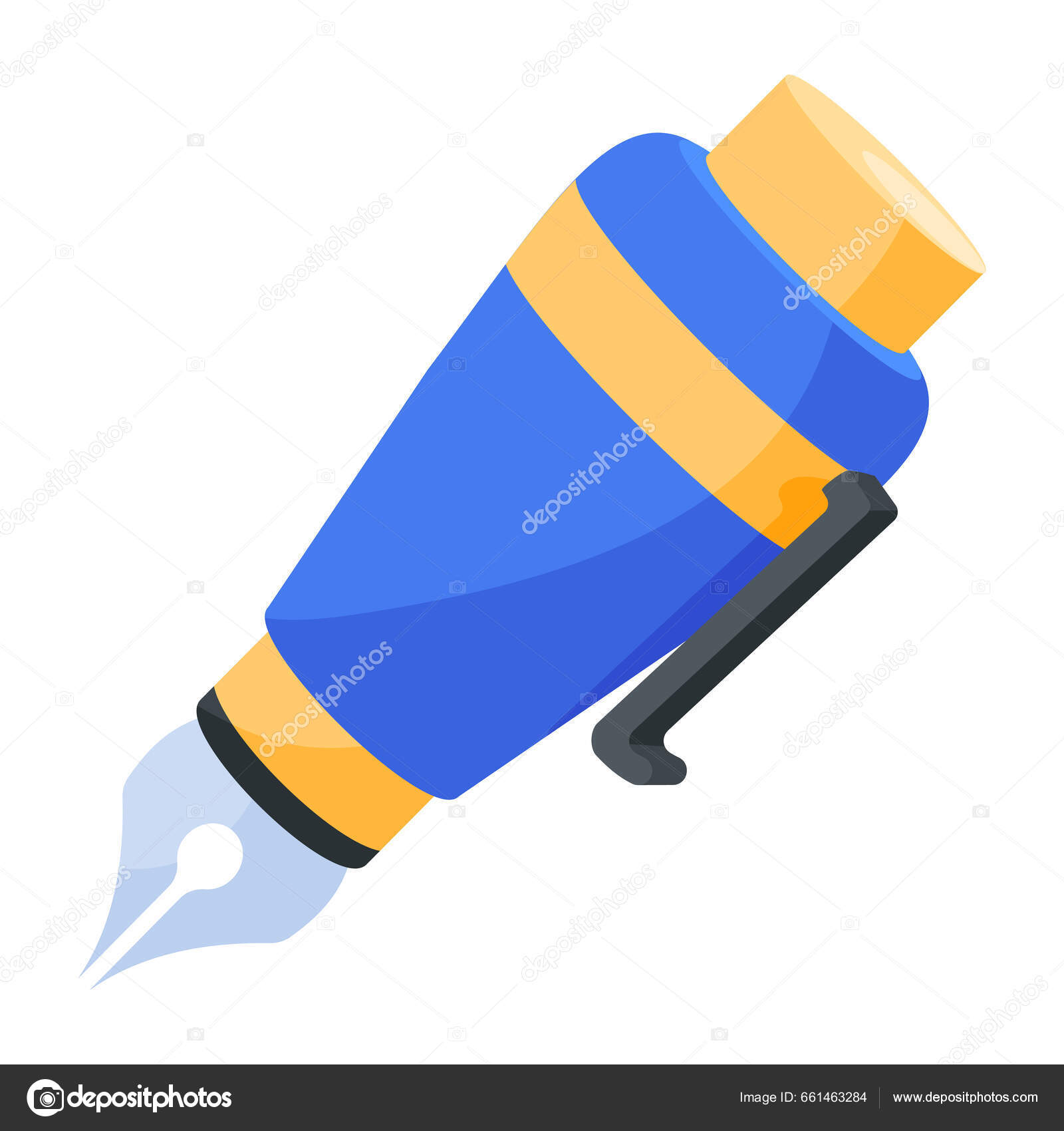 Icono Pluma Estilo Dibujos Animados Sobre Fondo Blanco Vector de stock ...