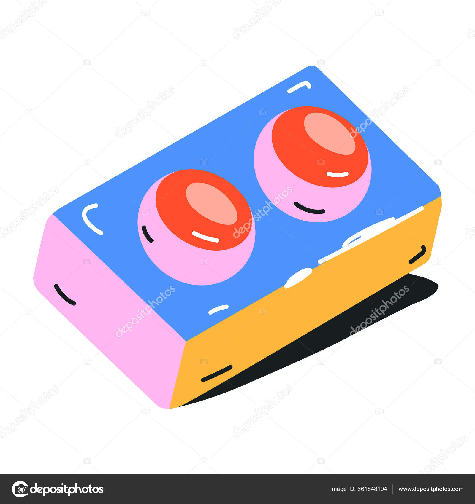 Red Buttons Colorful Cartoon Icon Vector Illustration Stock Vector by ...