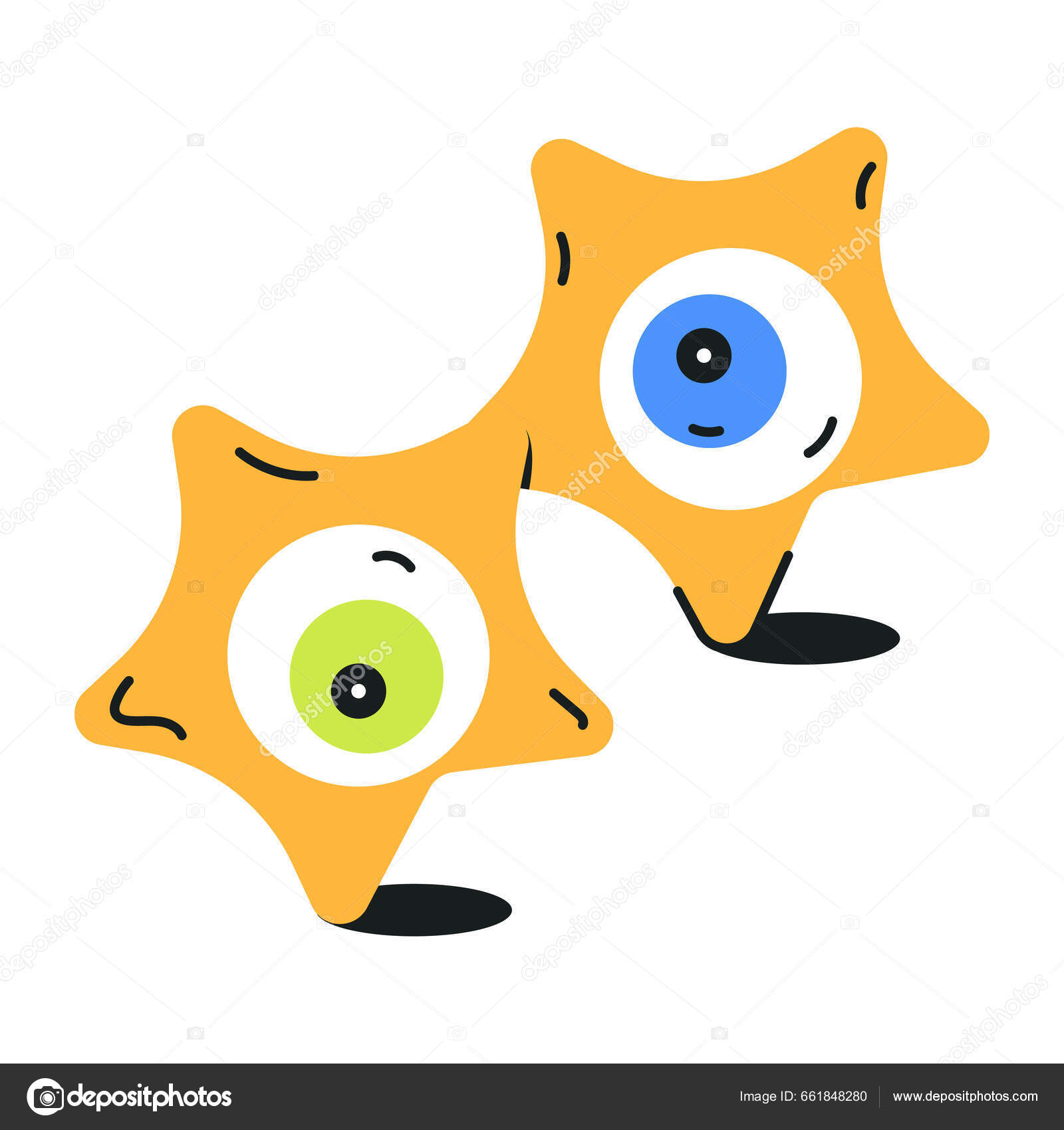 Stars Eyes Colorful Cartoon Icon Vector Illustration Stock Vector by ...