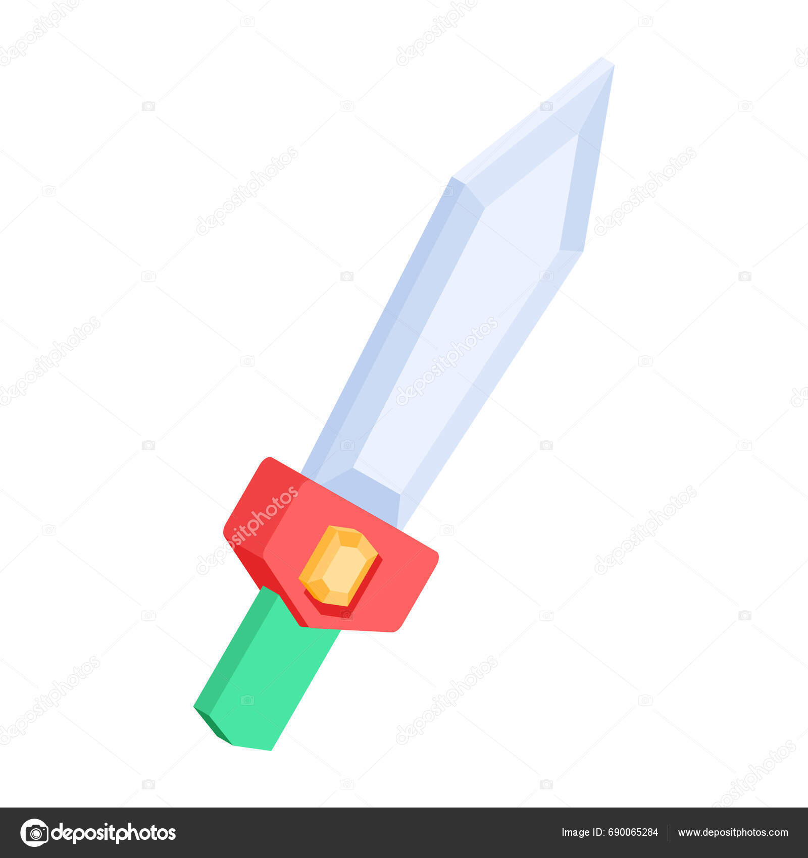 Sword Icon Cartoon Style Isolated White Background Stock Vector by ...