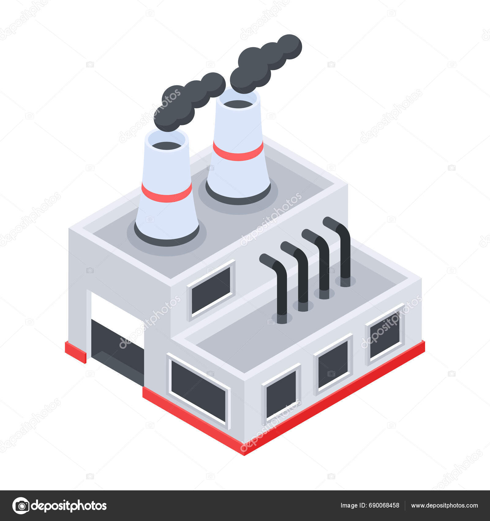 Industrial Isometric Icon White Background Stock Vector by ...