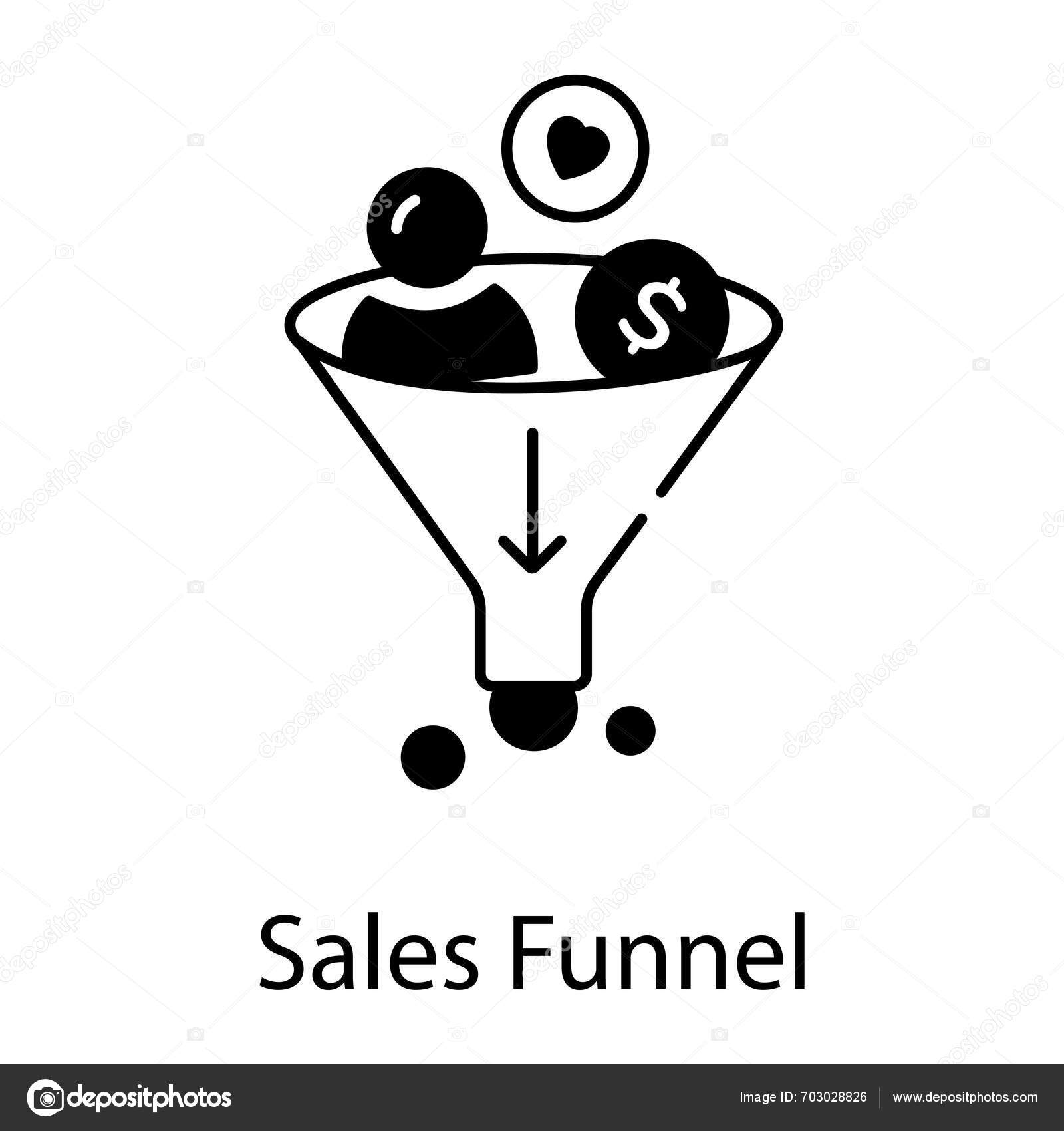 Sales Funnel Icon Vector Illustration White Background Stock Vector by ...