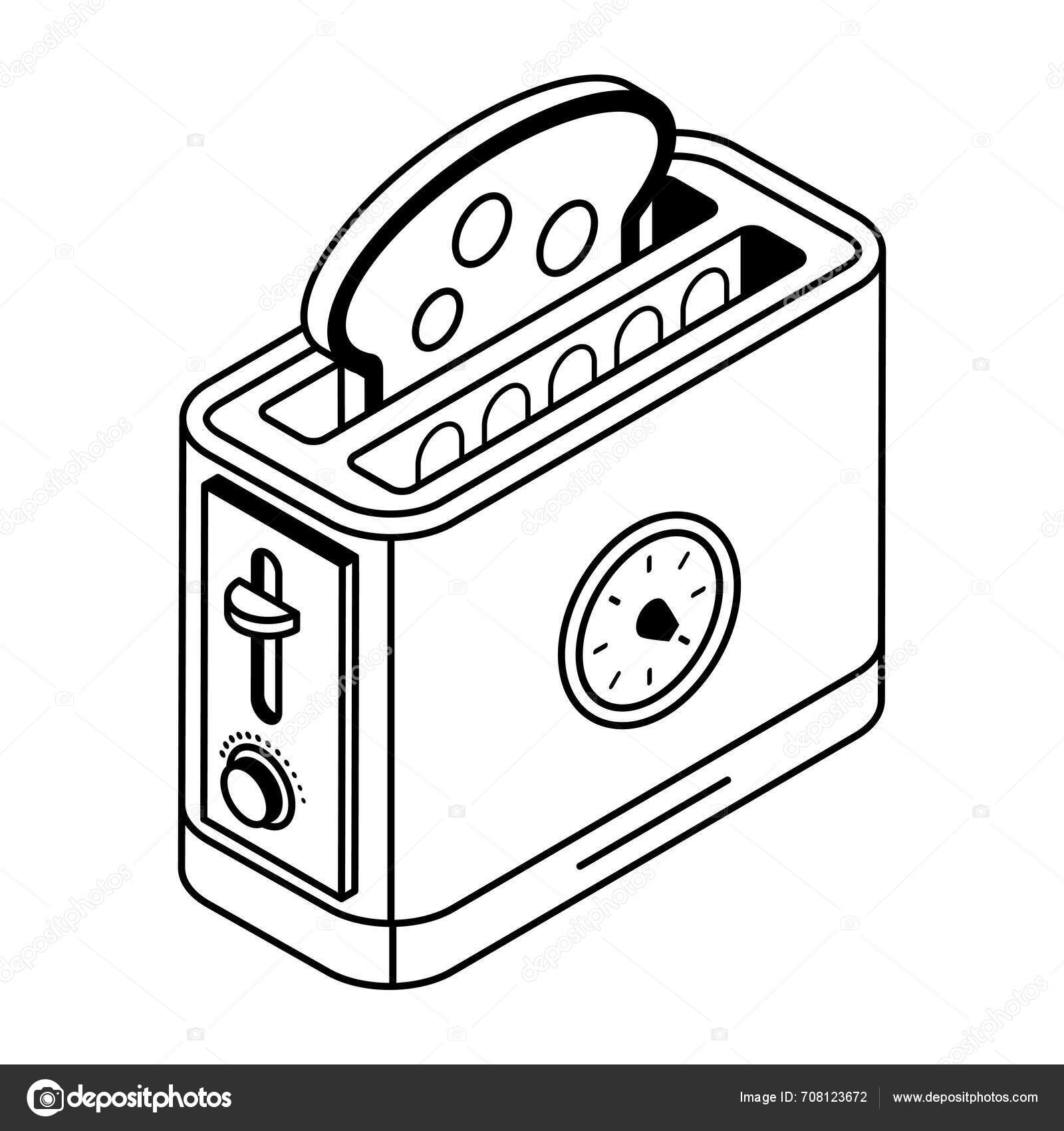 Vector Illustration Toaster Icon White Background Stock Vector by ...