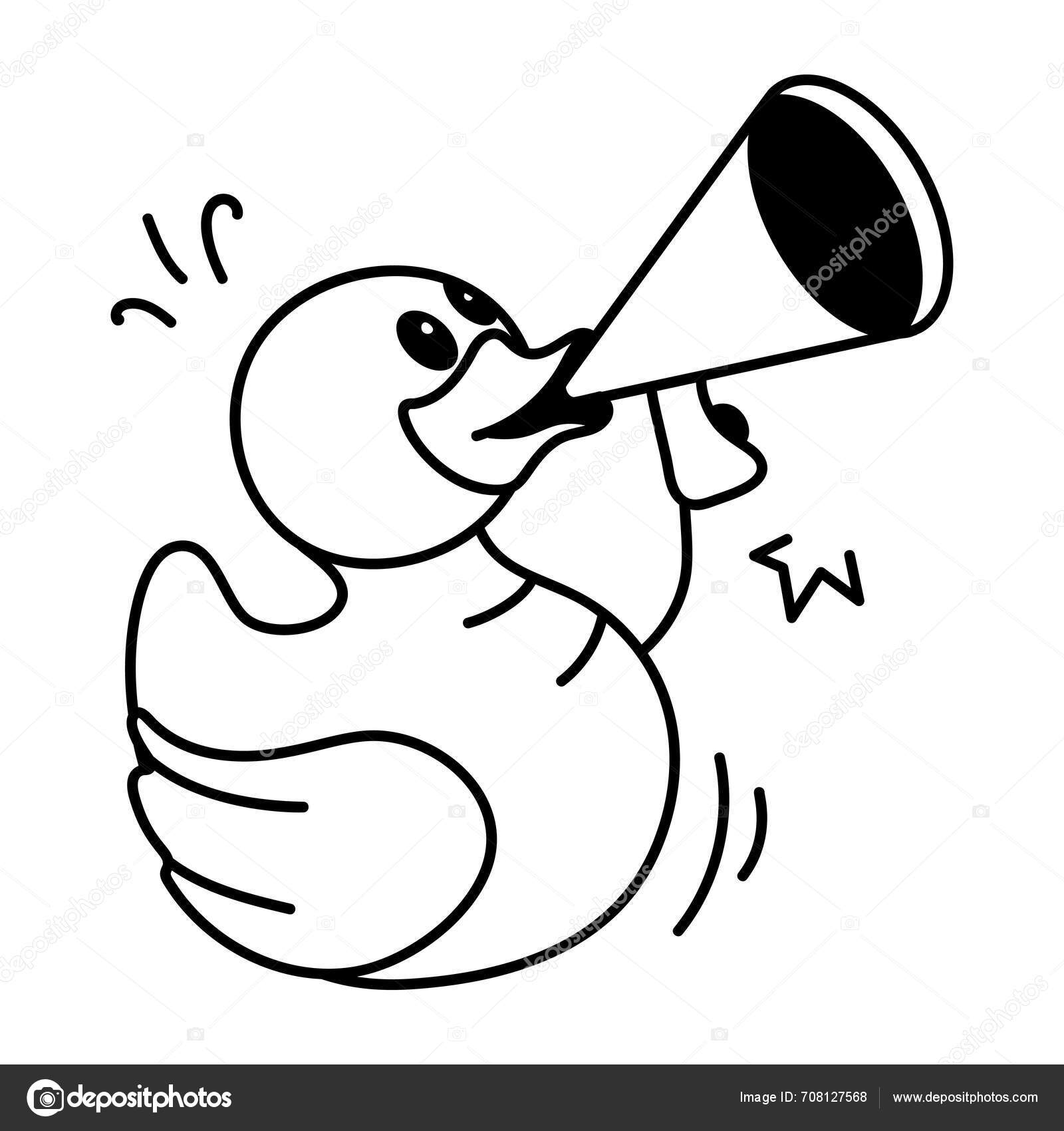 Cute Cartoon Duck Loudspeaker Vector Illustration Design Stock Vector ...