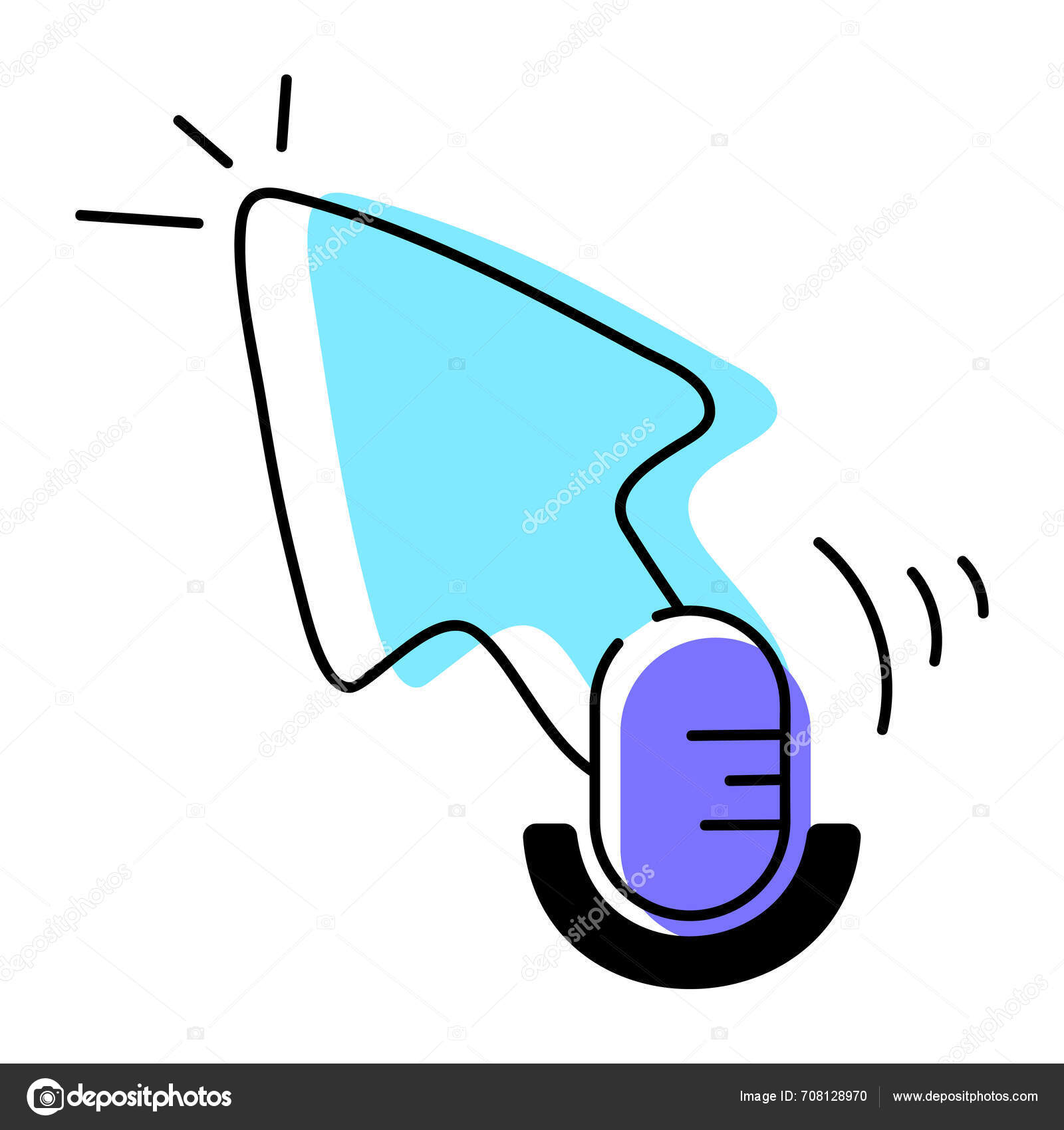 Icono Del Cursor Del Ratón Botón Puntero Del Ratón Icono Vector de ...