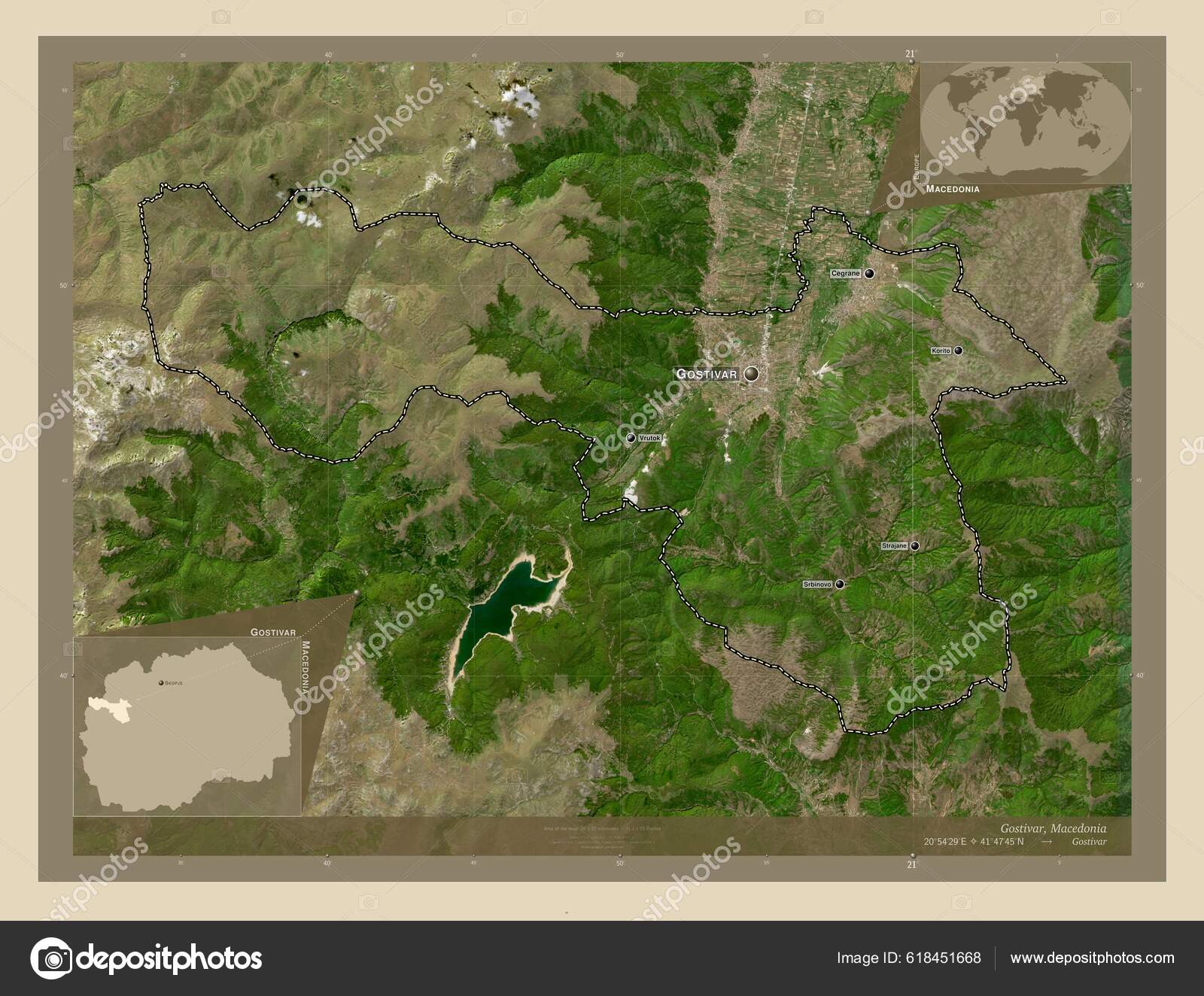 Gostivar Municipality Macedonia High Resolution Satellite Map Locations ...