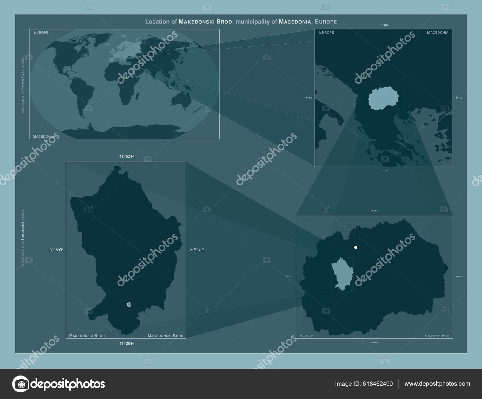 Makedonski Brod Municipality Macedonia Diagram Showing Location Region ...
