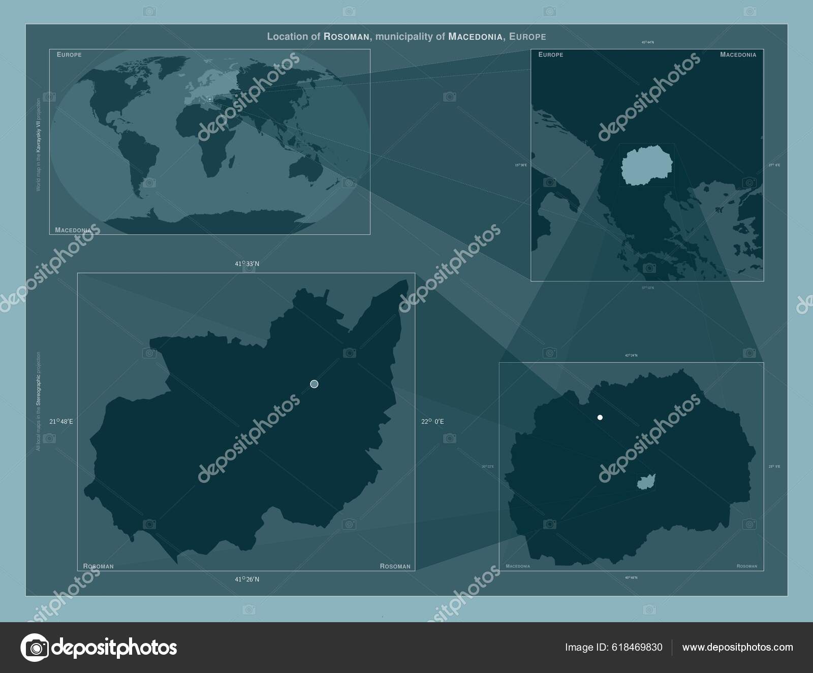 Rosoman Municipality Macedonia Diagram Showing Location Region Larger ...