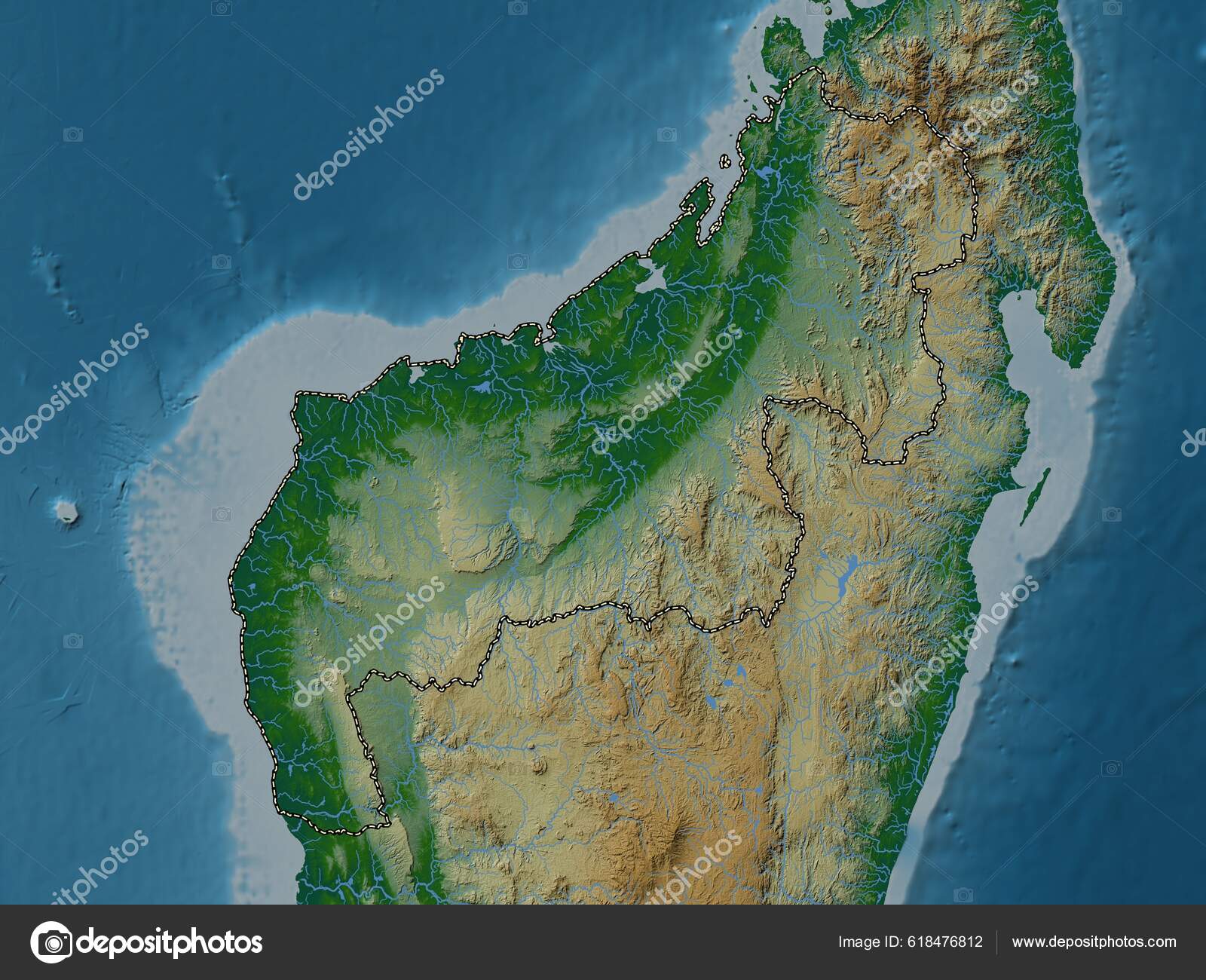 Mahajanga Provincia Autónoma Madagascar Mapa Elevación Colores Con ...