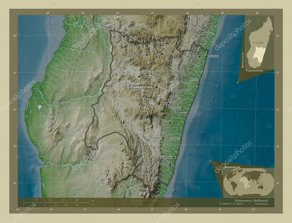 Fianarantsoa, provincia aut noma de Madagascar. Mapa de elevaci n ...