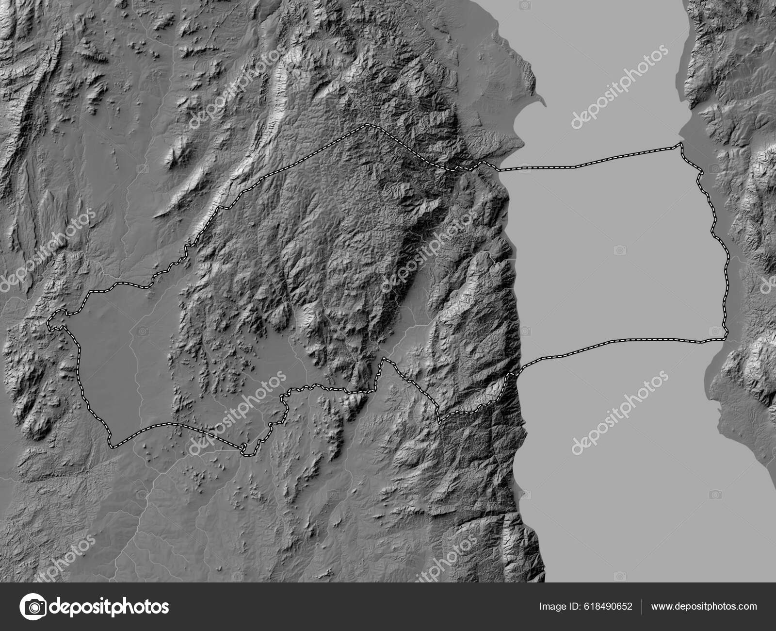 Rumphi Distrito Malawi Mapa Elevación Bilevel Con Lagos Ríos — Foto de ...