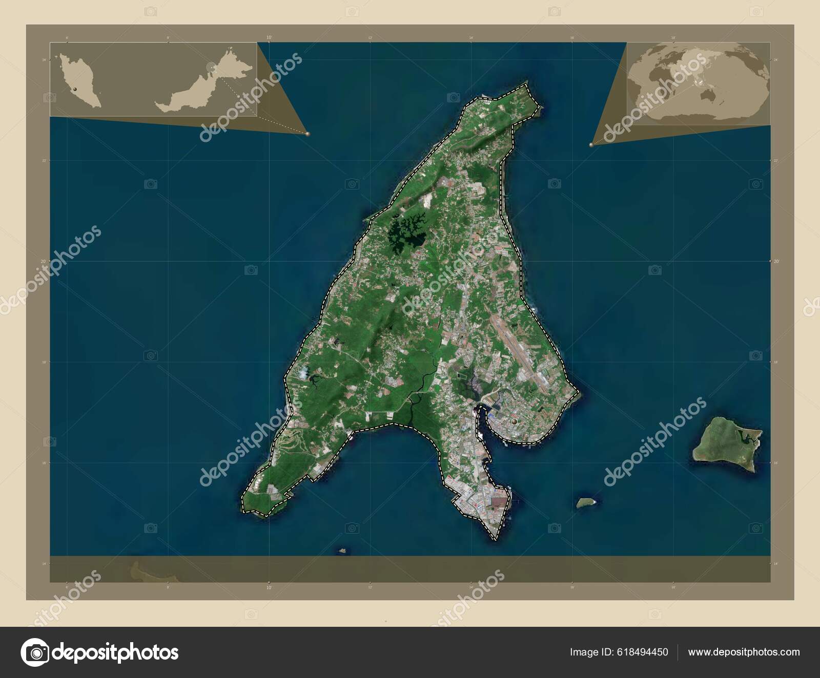 Labuan Federal Territory Malaysia High Resolution Satellite Map Corner ...