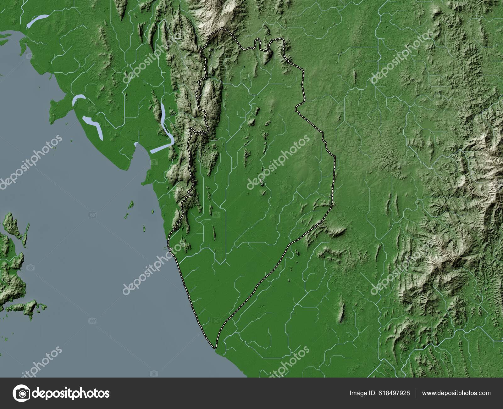 Perlis State Malaysia Elevation Map Colored Wiki Style Lakes Rivers ...