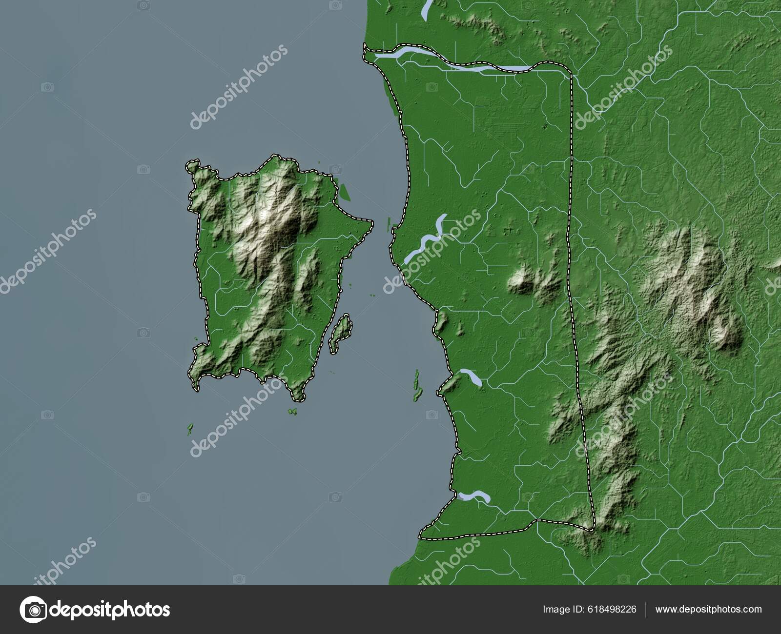 Pulau Pinang Estado Malasia Mapa Elevación Coloreado Estilo Wiki Con ...
