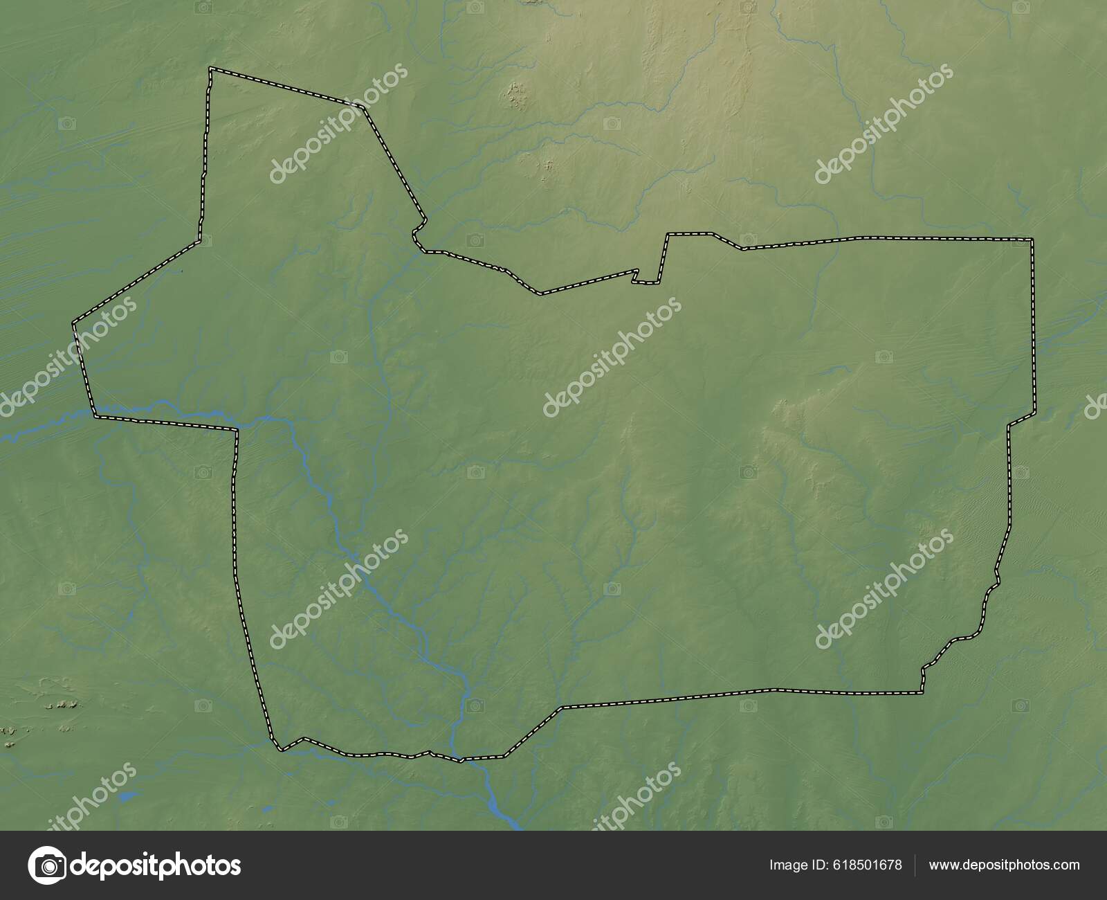 Gao Región Malí Mapa Elevación Colores Con Lagos Ríos: fotografía de ...