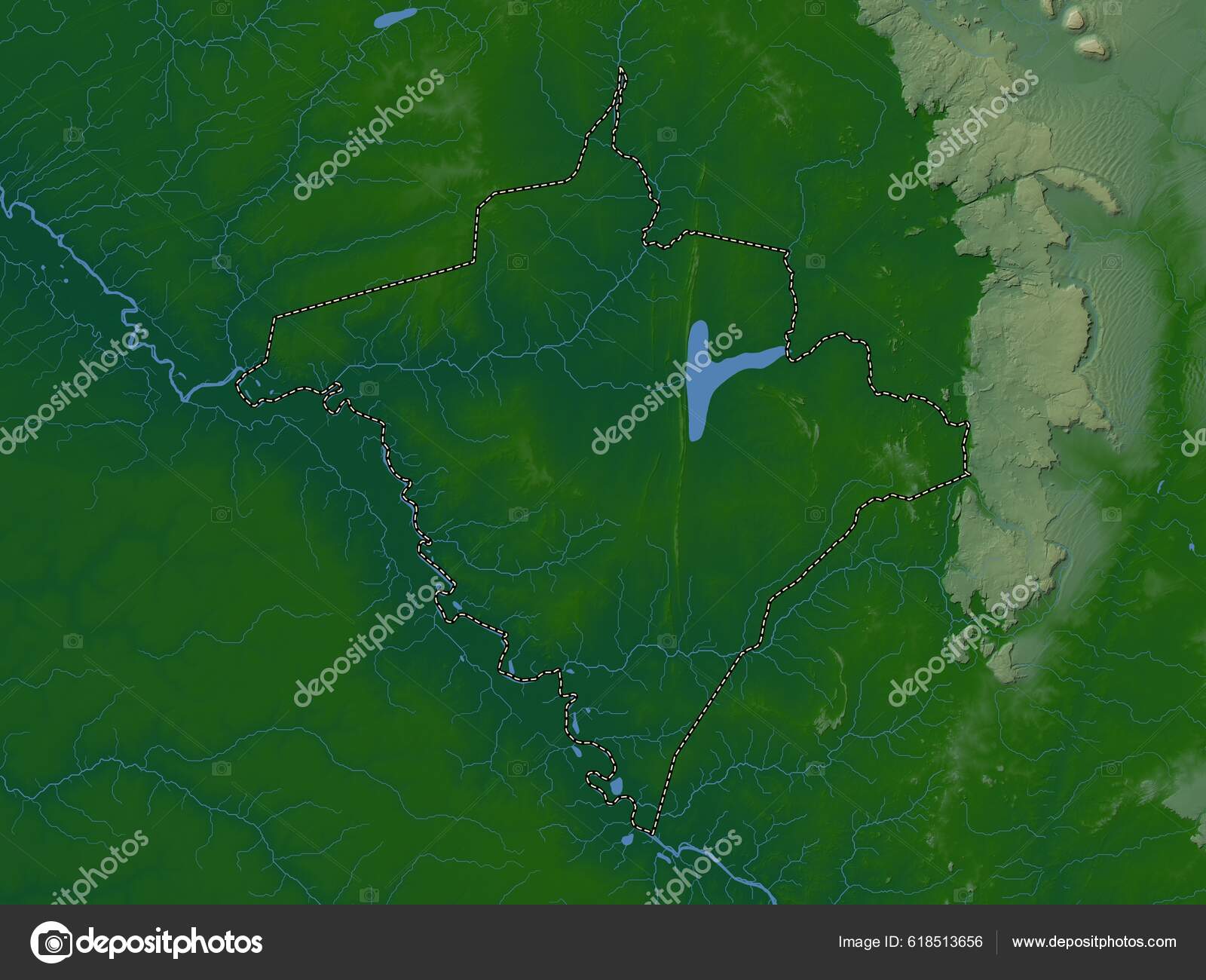 Gorgol Region Mauritania Colored Elevation Map Lakes Rivers — Stock ...