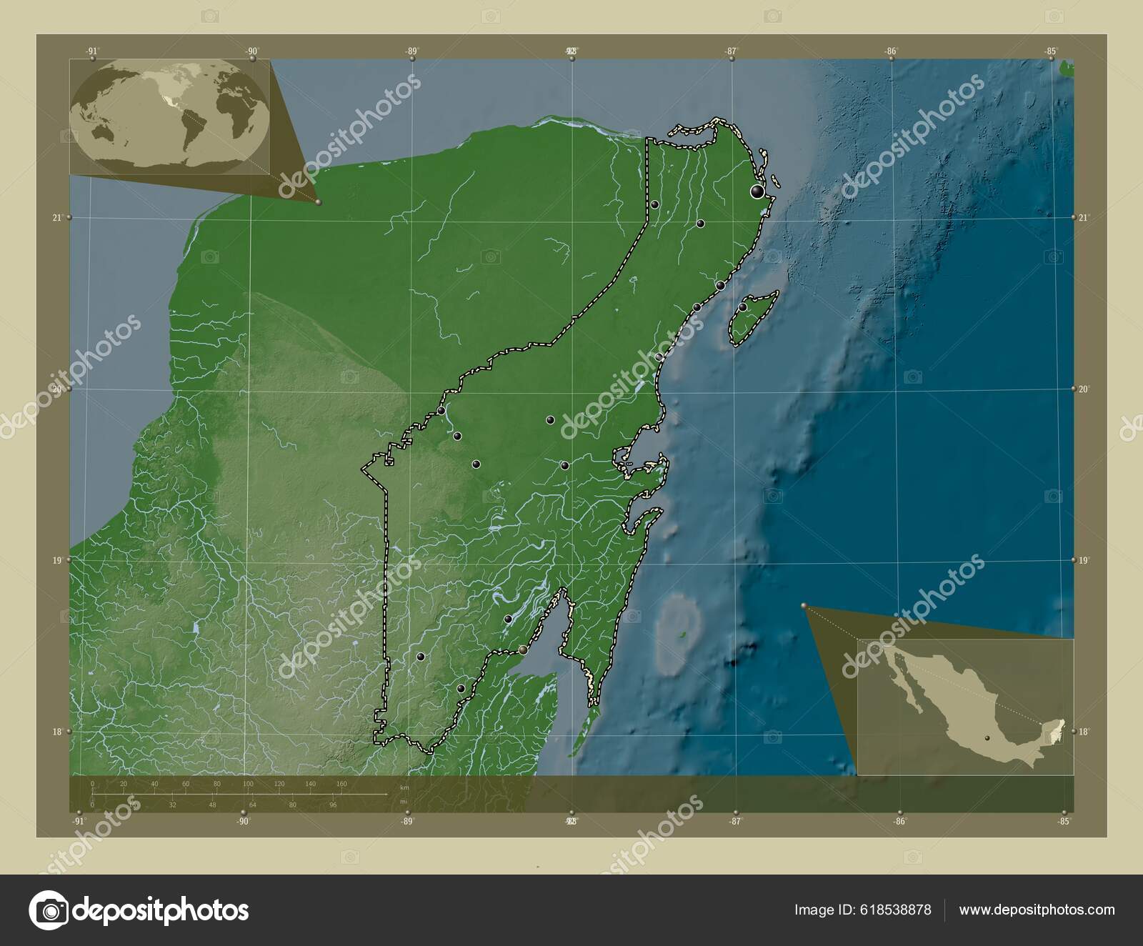 Quintana Roo Mexico Map Quintana Roo State Mexico Map ...