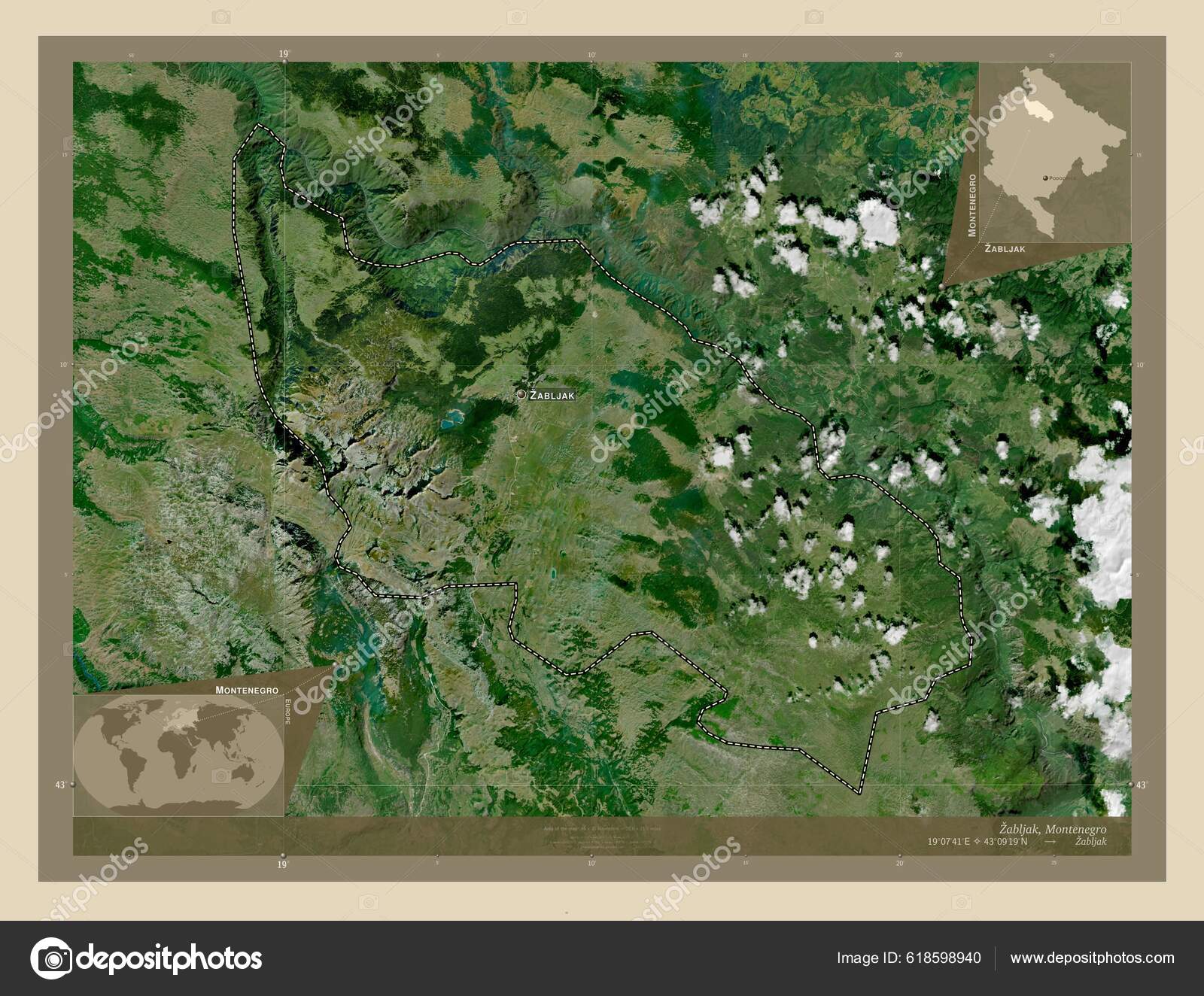 Zabljak Municipio Montenegro Mapa Satelital Alta Resolución Ubicaciones ...