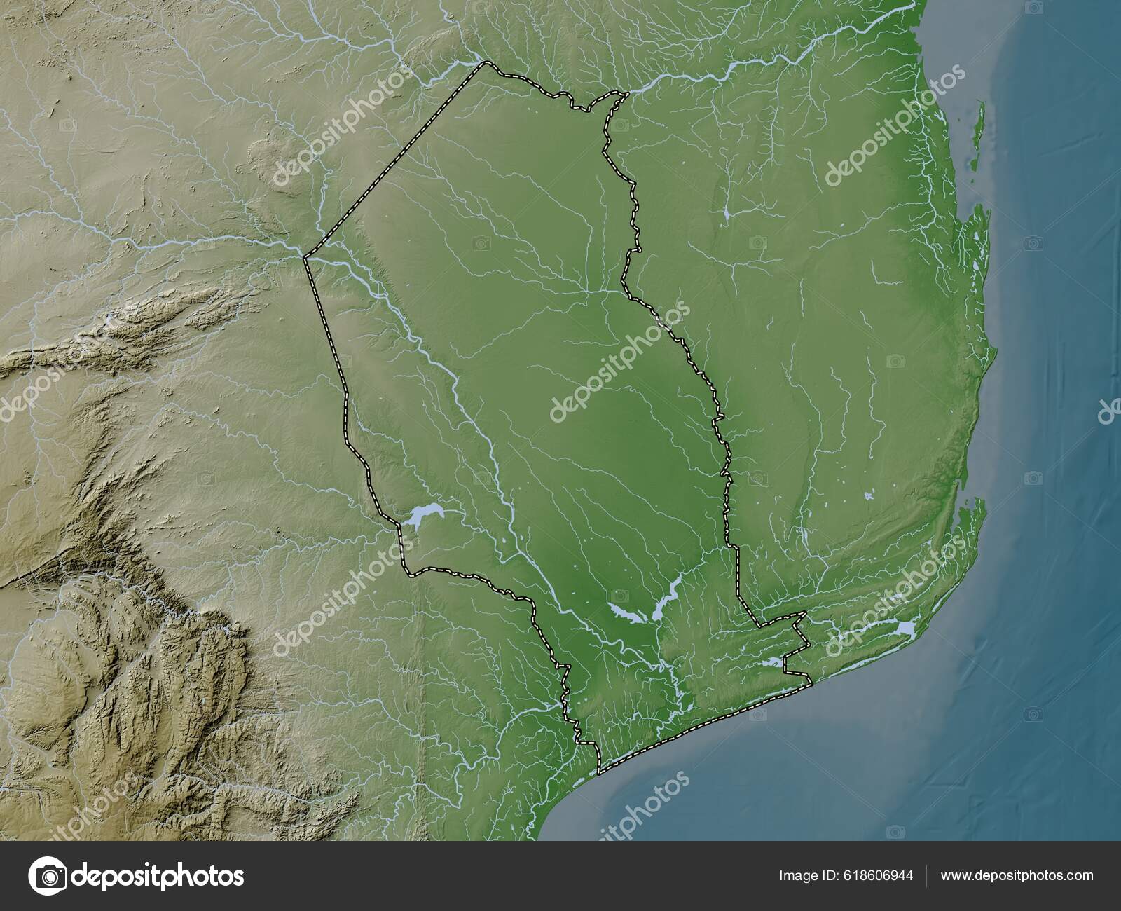Mozambique Elevation Map