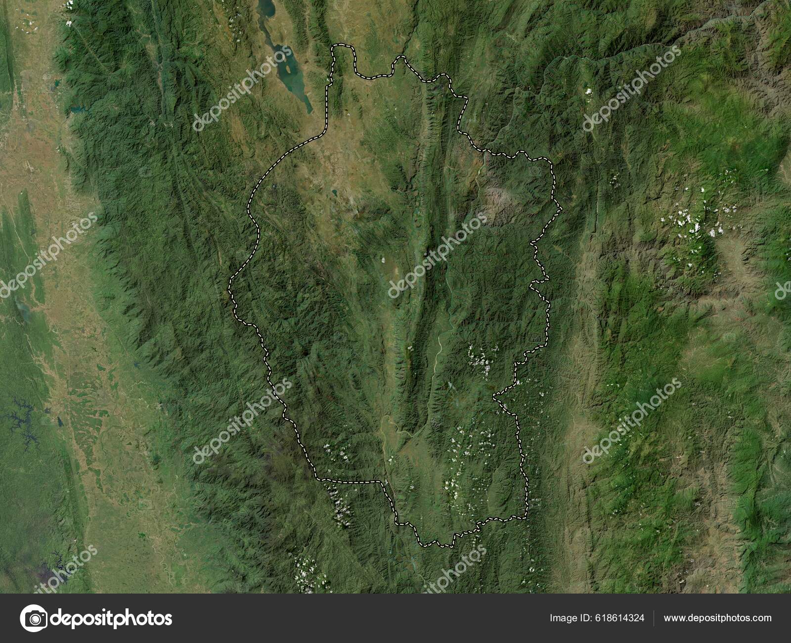 Kayah State Myanmar High Resolution Satellite Map — Stock Photo ...