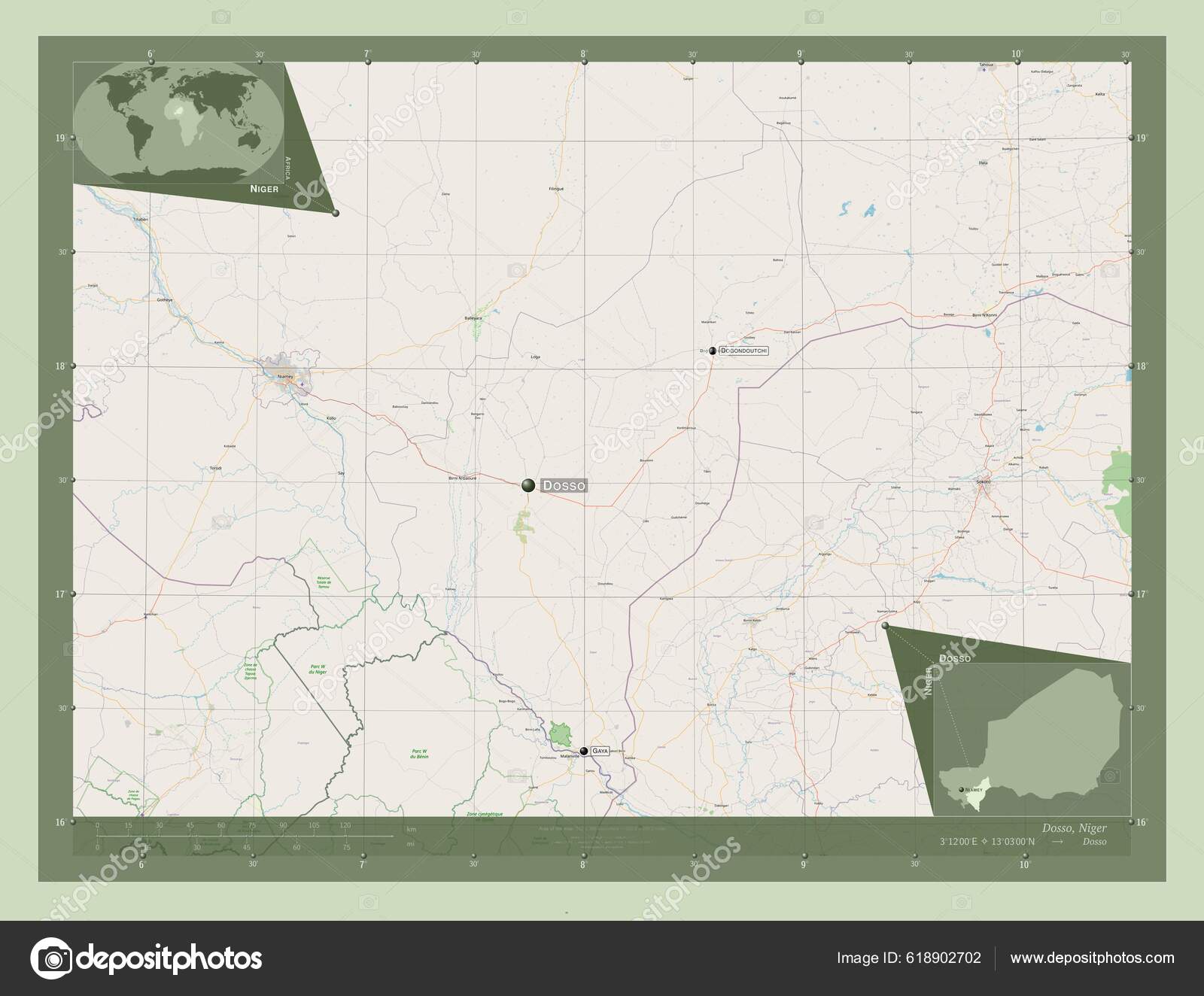 Dosso Department Niger Open Street Map Locations Names Major Cities ...
