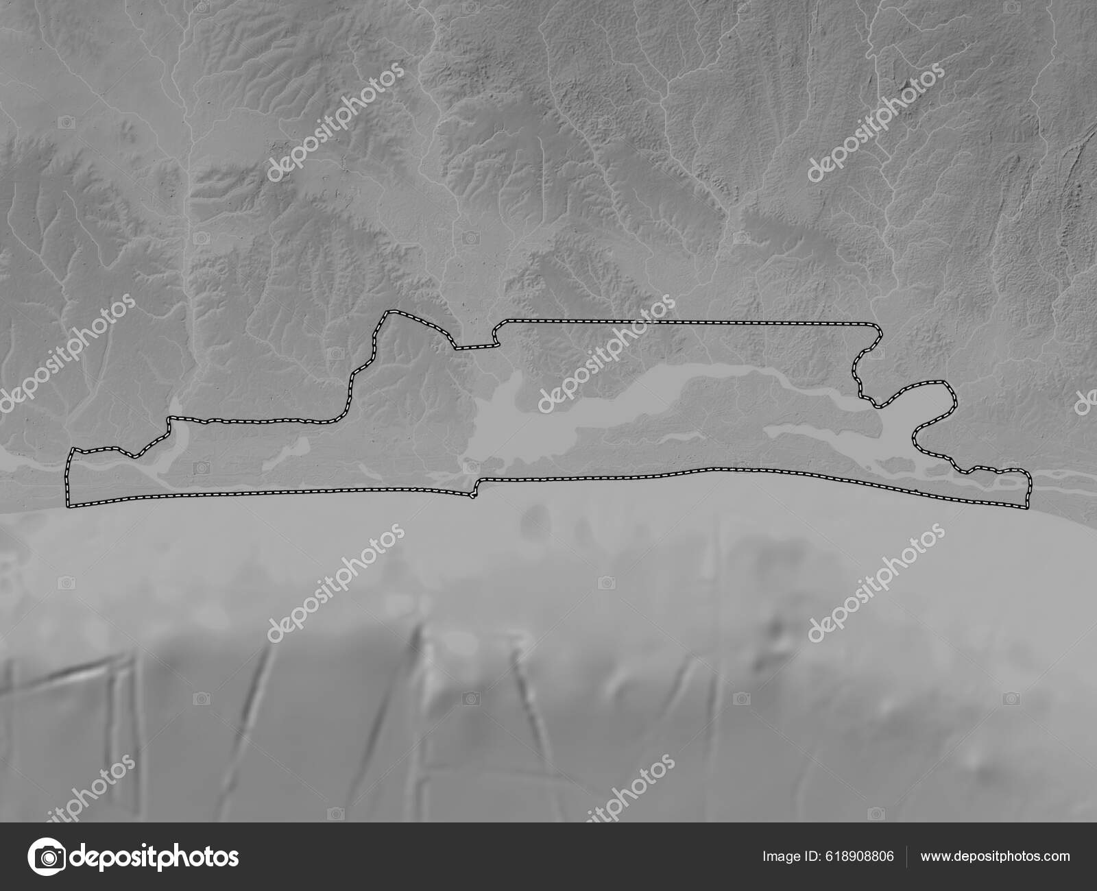 Lagos State Nigeria Grayscale Elevation Map Lakes Rivers — Stock Photo ...