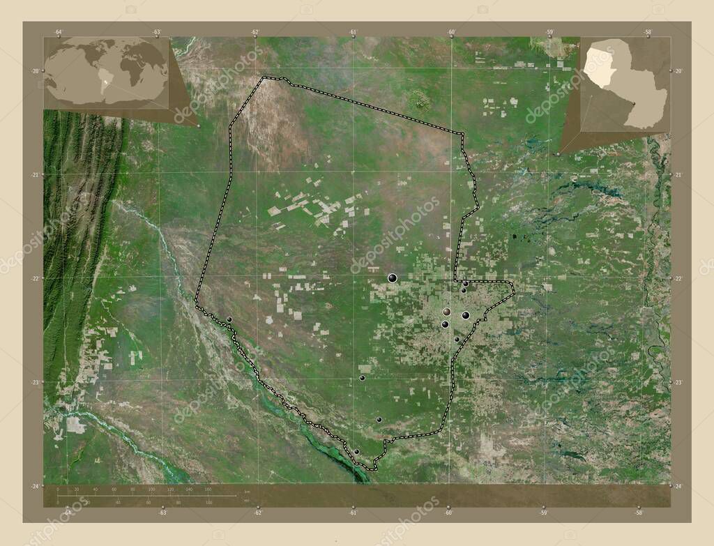 Boqueron, department of Paraguay. High resolution satellite map ...
