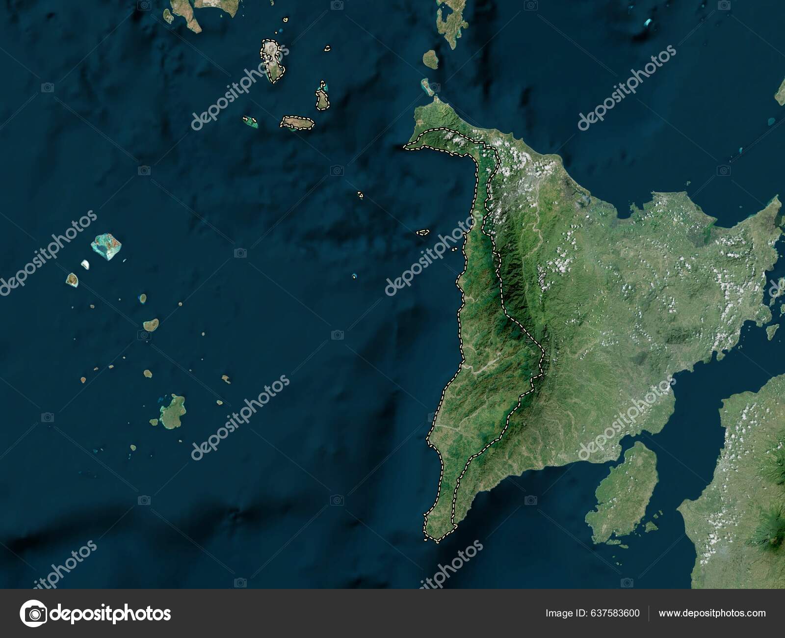 Antique Province Philippines High Resolution Satellite Map: fotografía ...