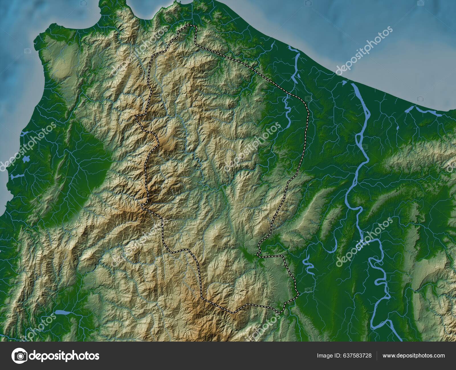 Apayao Province Philippines Colored Elevation Map Lakes Rivers ...