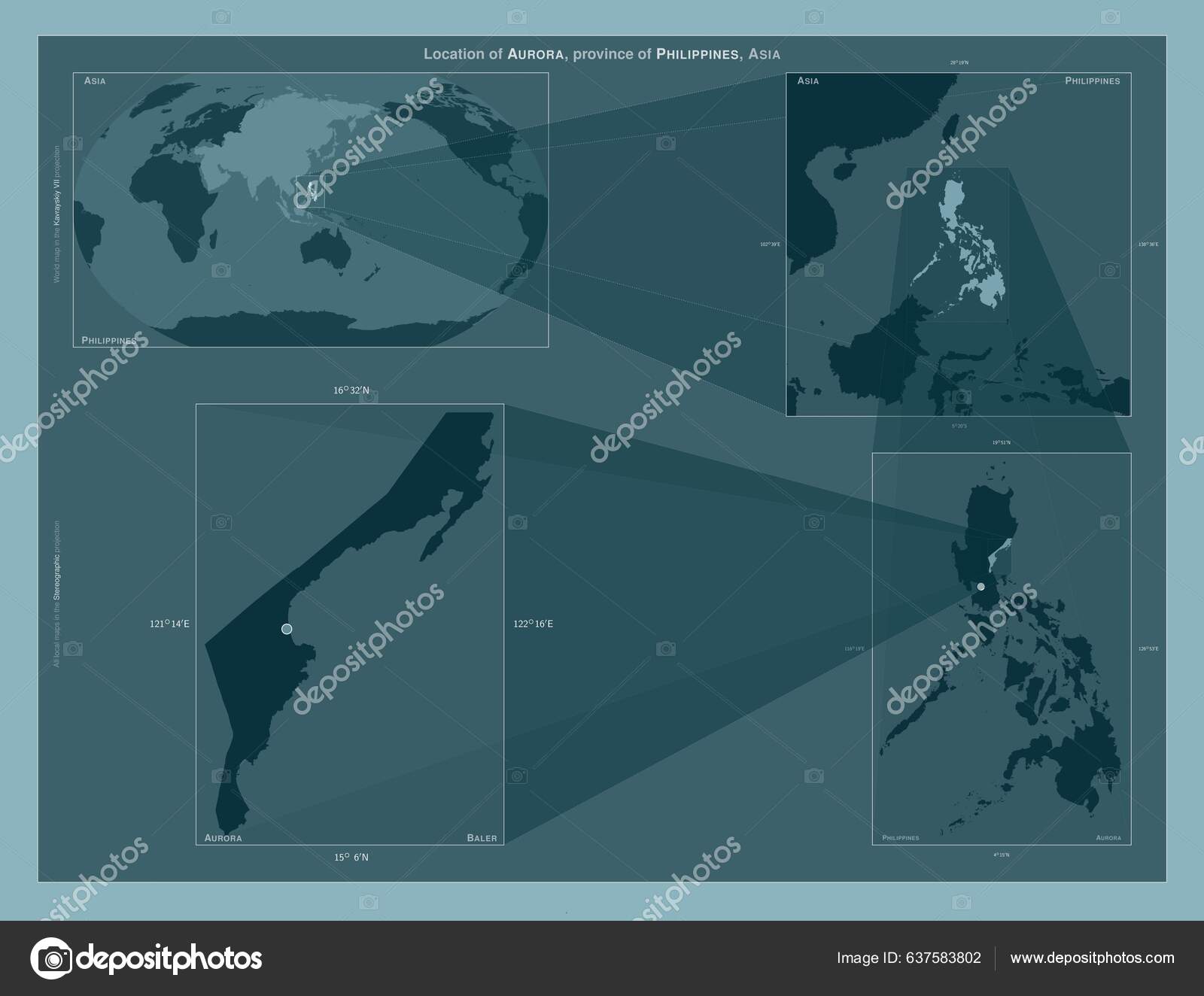 Aurora Province Philippines Diagram Showing Location Region Larger ...