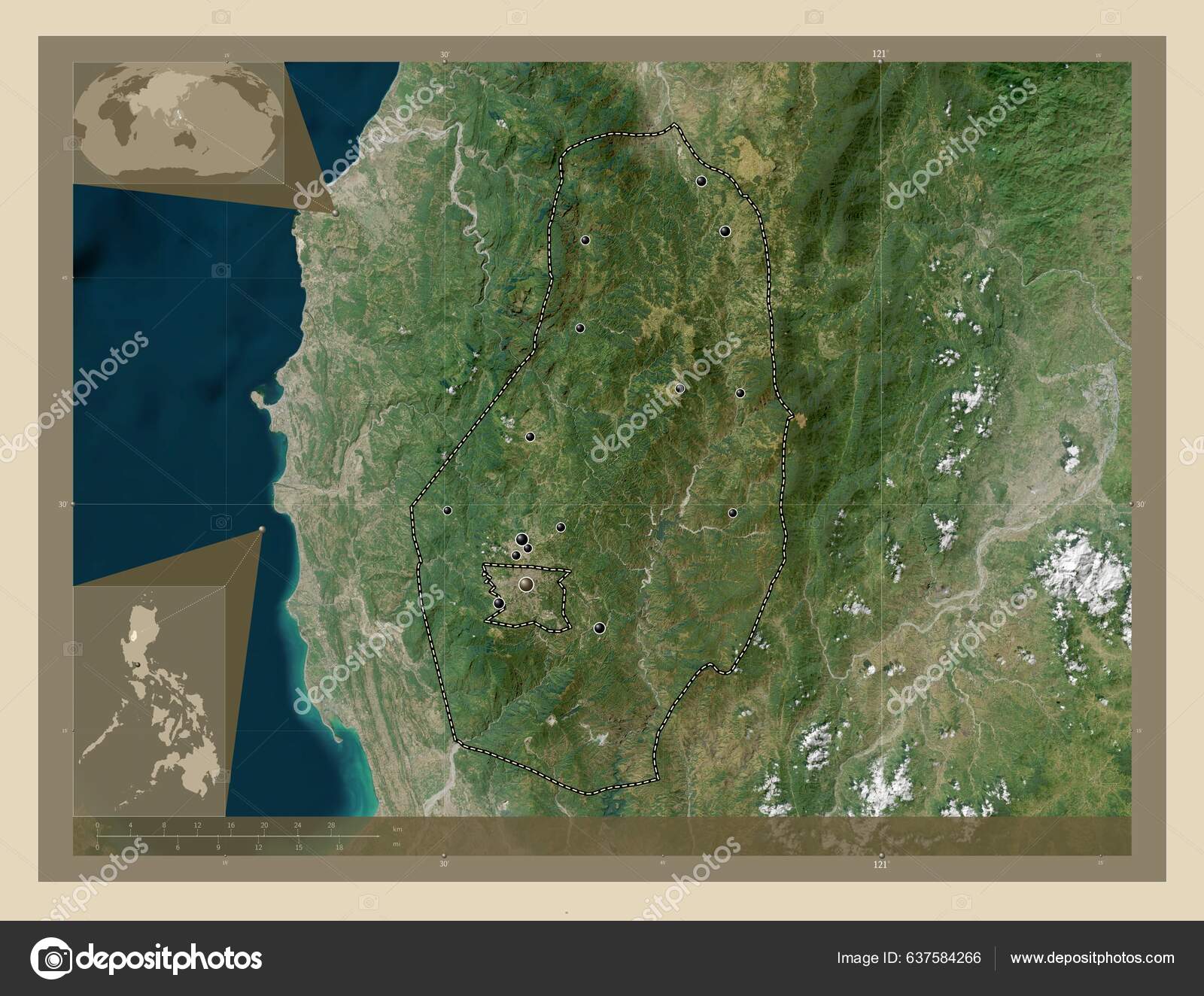 Benguet Province Philippines High Resolution Satellite Map Locations ...
