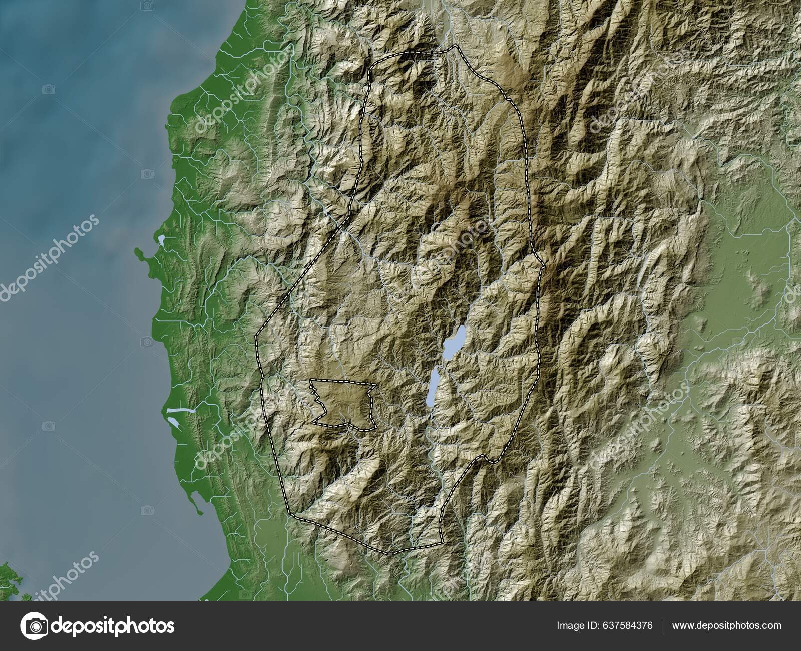 Benguet Province Philippines Elevation Map Colored Wiki Style Lakes ...