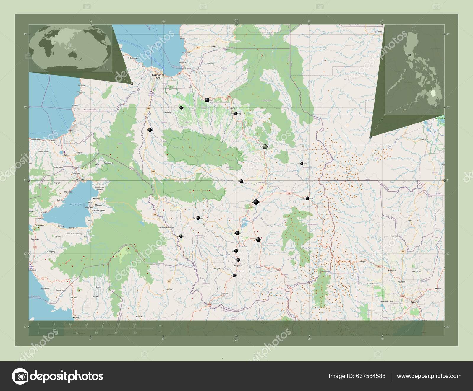 Bukidnon Province Philippines Open Street Map Locations Major Cities ...