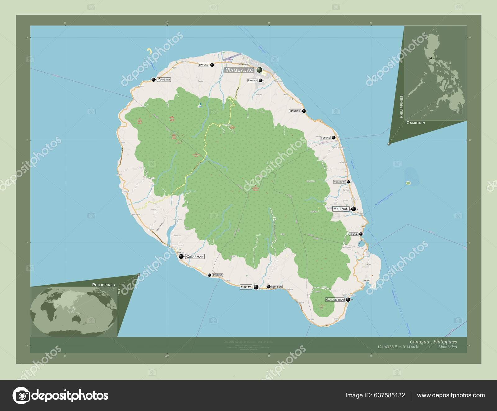 Camiguin Province Philippines Open Street Map Locations Names Major ...