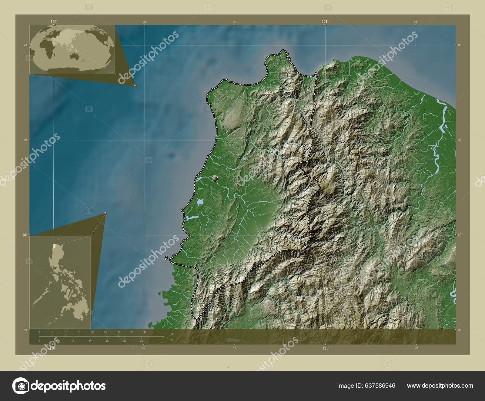 Ilocos Norte Province Philippines Elevation Map Colored Wiki Style ...