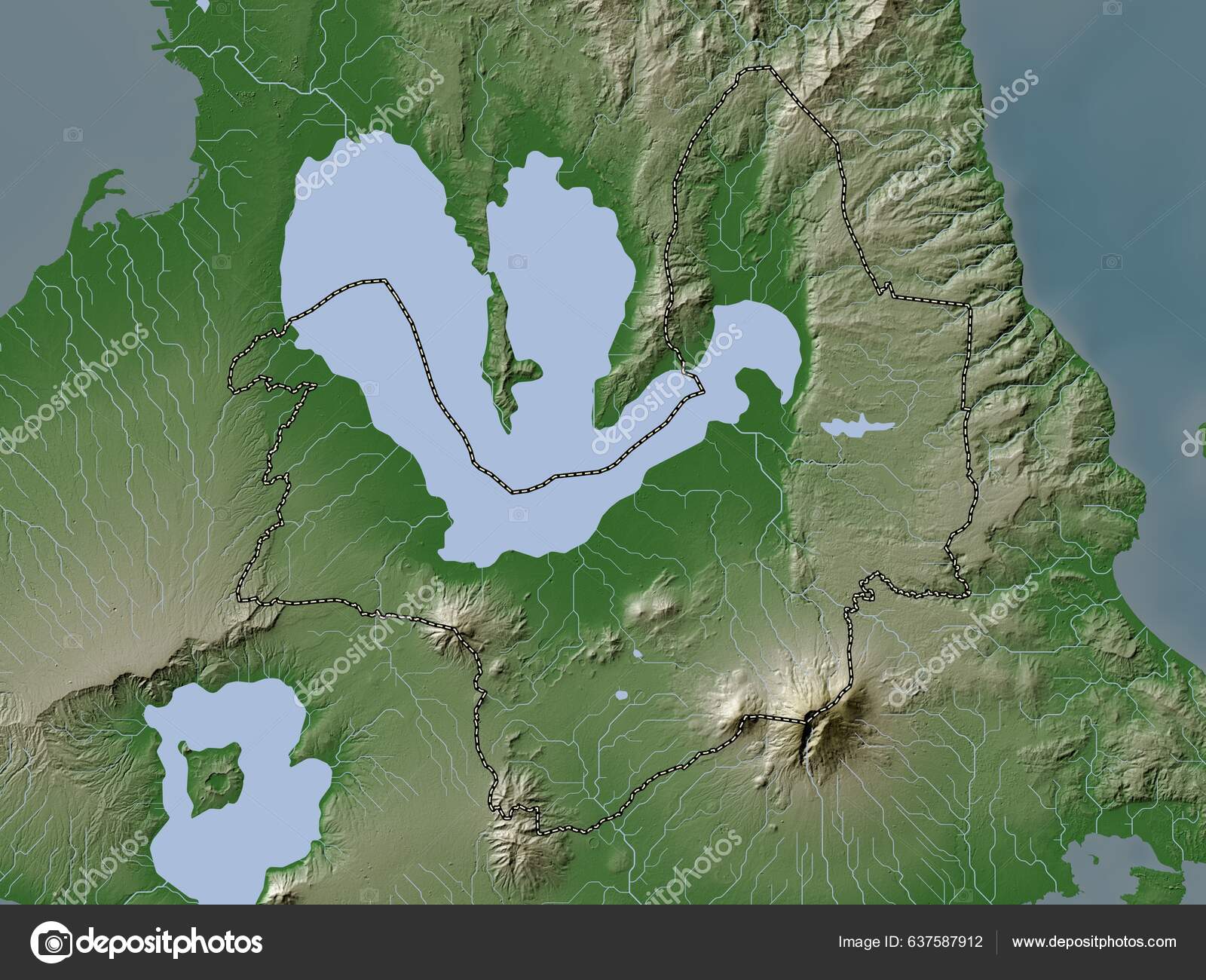 Laguna Province Philippines Elevation Map Colored Wiki Style Lakes ...