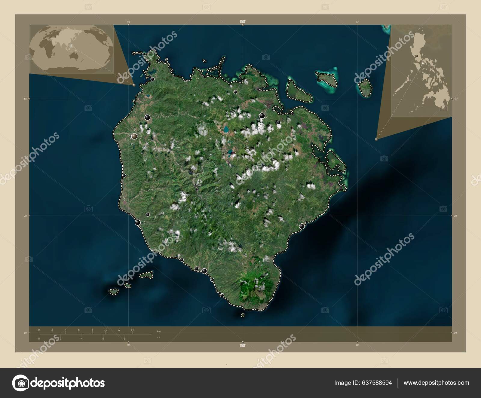 Marinduque Province Philippines High Resolution Satellite Map Locations ...