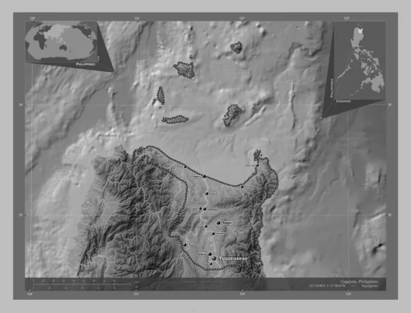 Cagayan Province Philippines Grayscale Elevation Map Lakes Rivers ...
