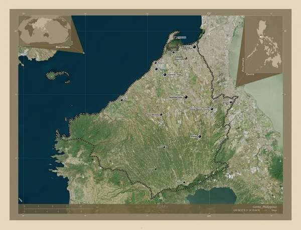 Cavite Province Philippines High Resolution Satellite Map Locations Major Cities: fotografía de ...
