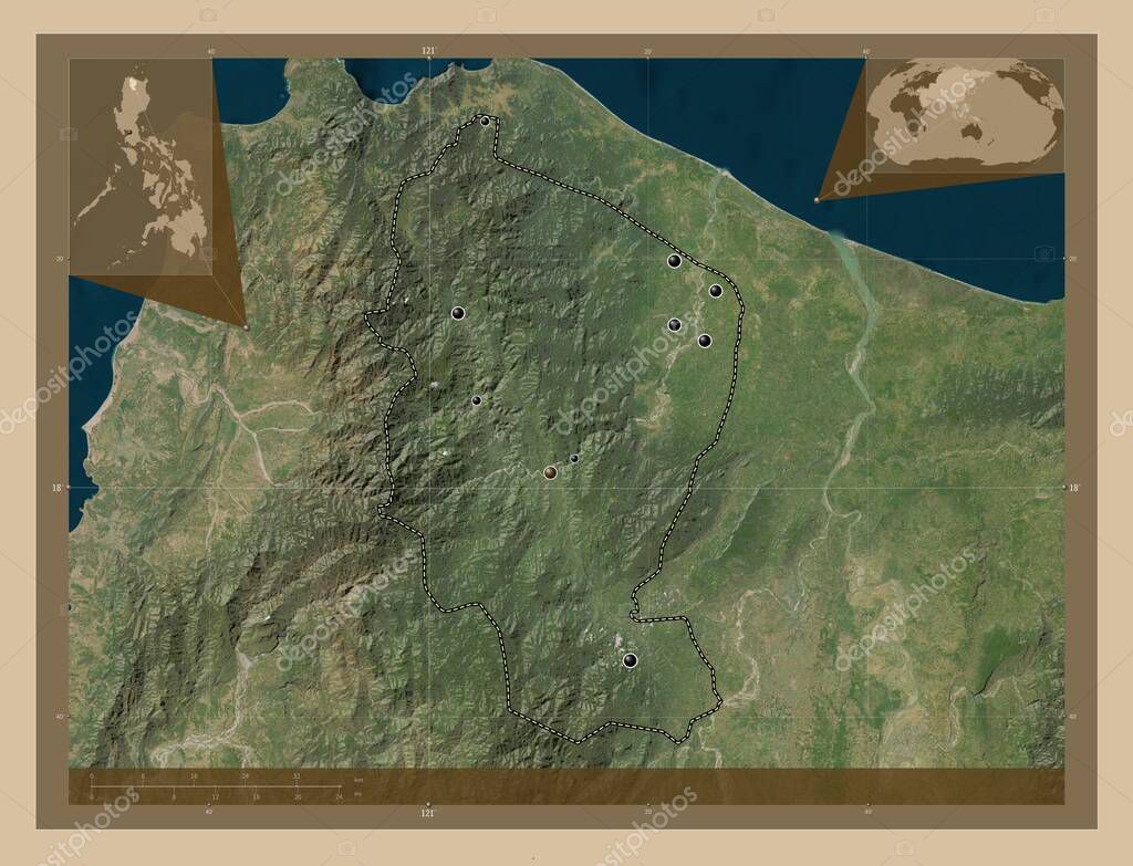 Apayao, province of Philippines. Low resolution satellite map ...