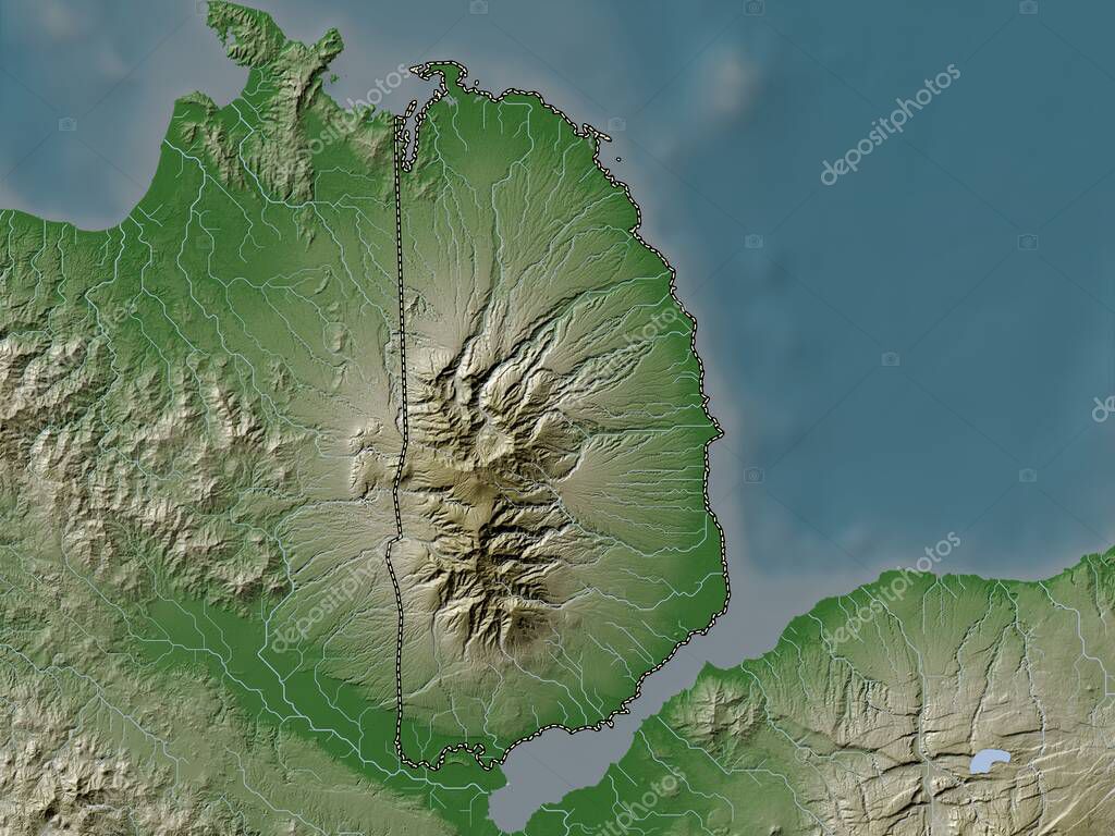 Misamis Occidental, province of Philippines. Elevation map colored in ...
