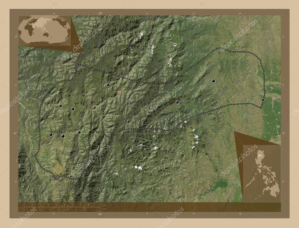 Mountain Province, province of Philippines. Low resolution satellite ...