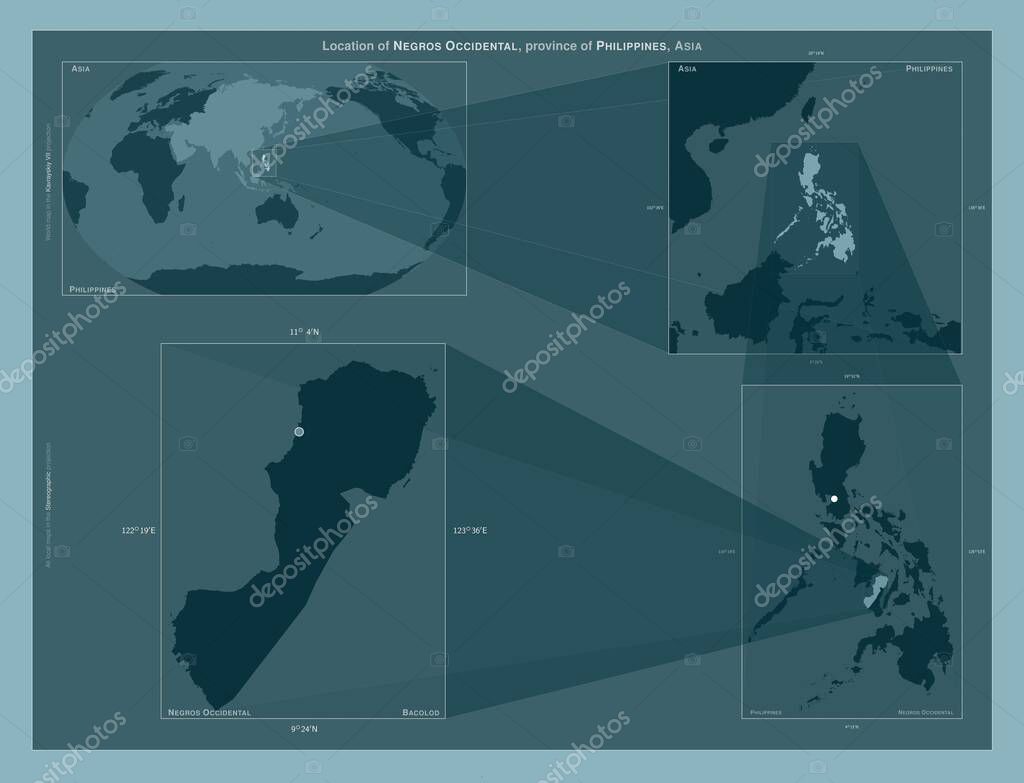 Negros Occidental, province of Philippines. Diagram showing the ...